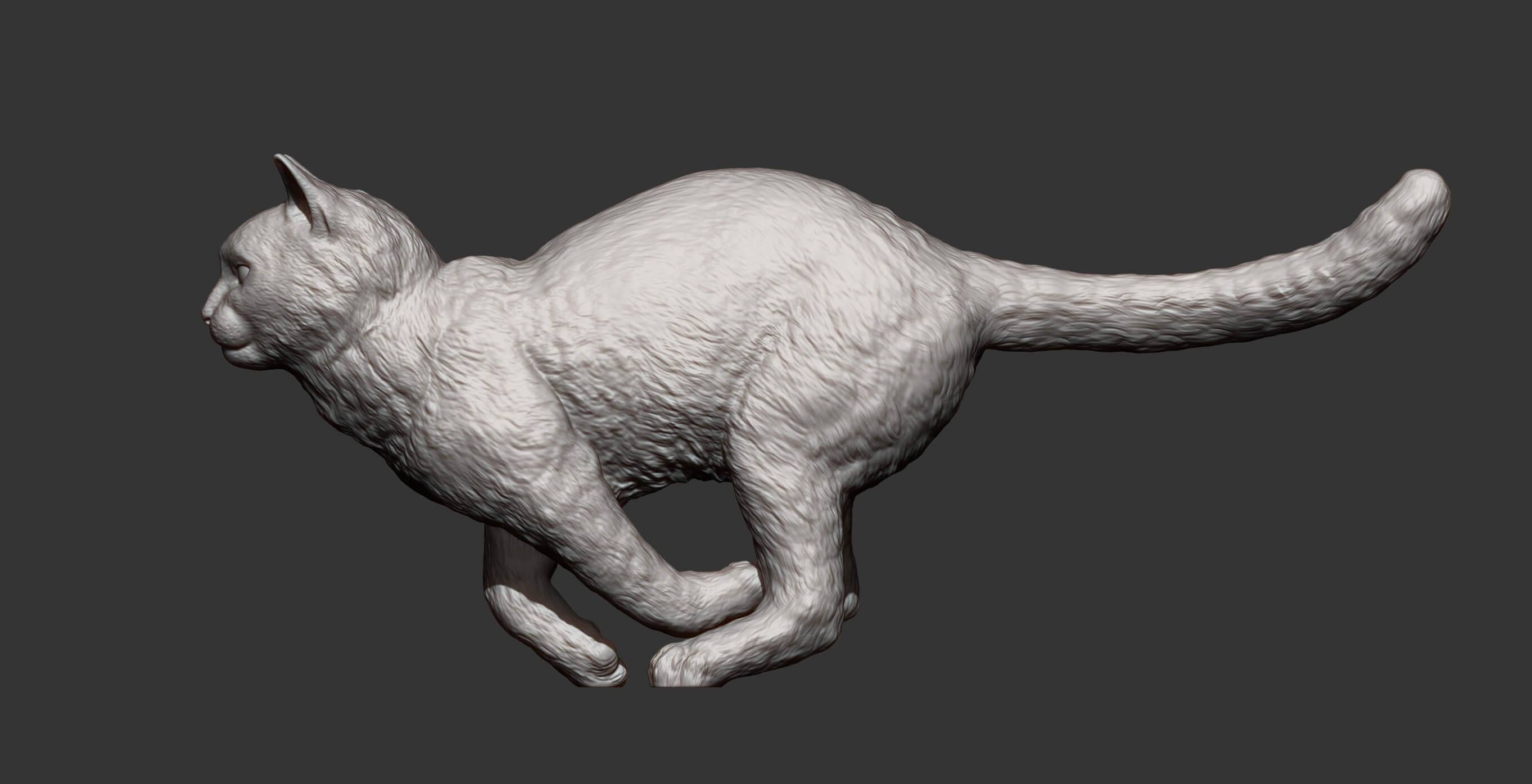 Running Cat Sculpture - 3D Model by Alexander3dart