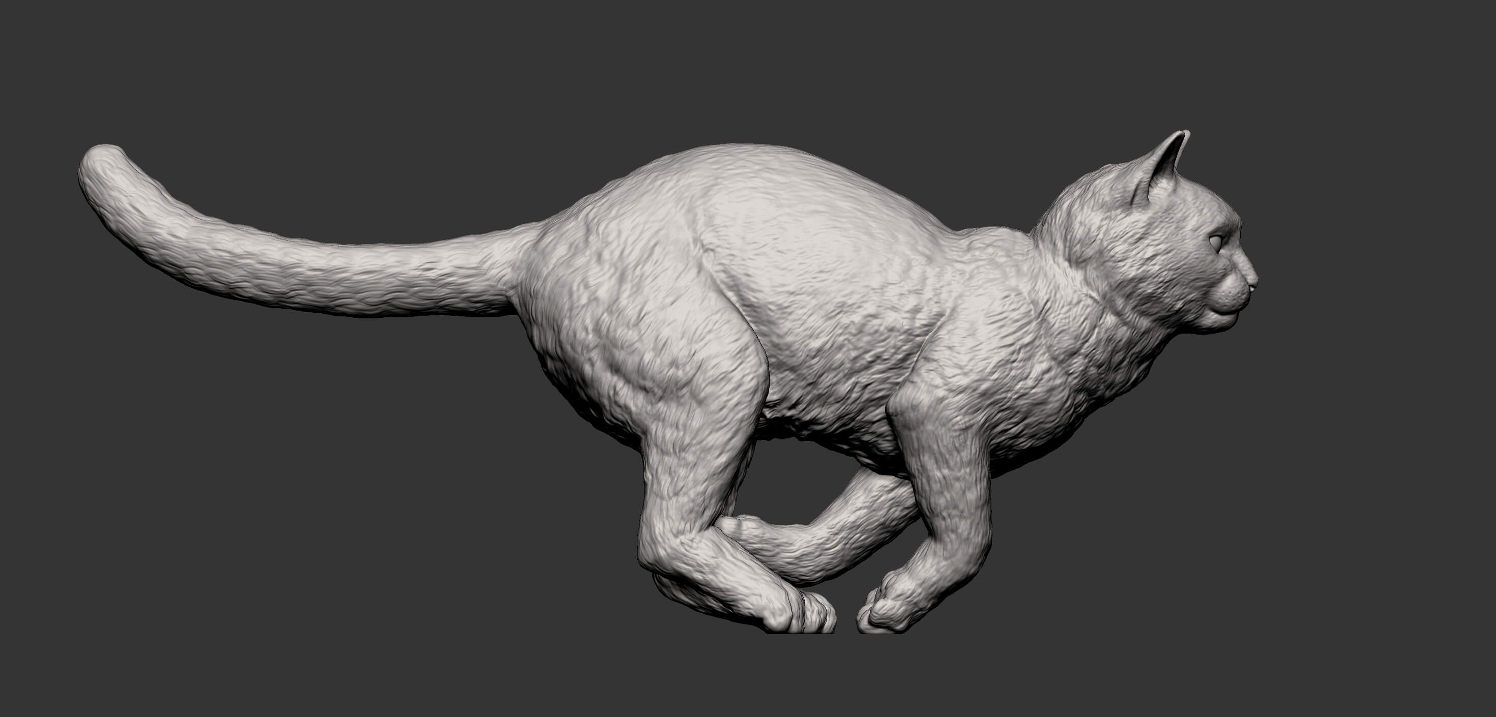 Running Cat Sculpture - 3D Model by Alexander3dart