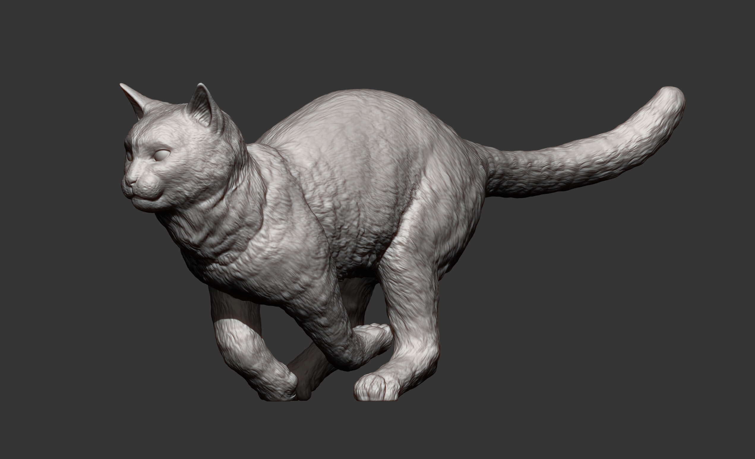 Running Cat Sculpture - 3D Model by Alexander3dart
