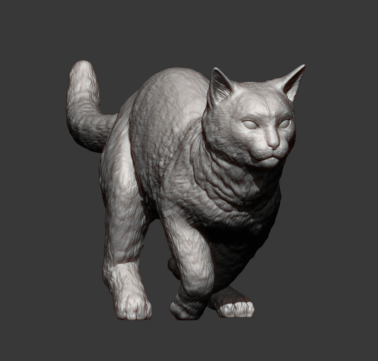 Running Cat Sculpture - 3D Model by Alexander3dart