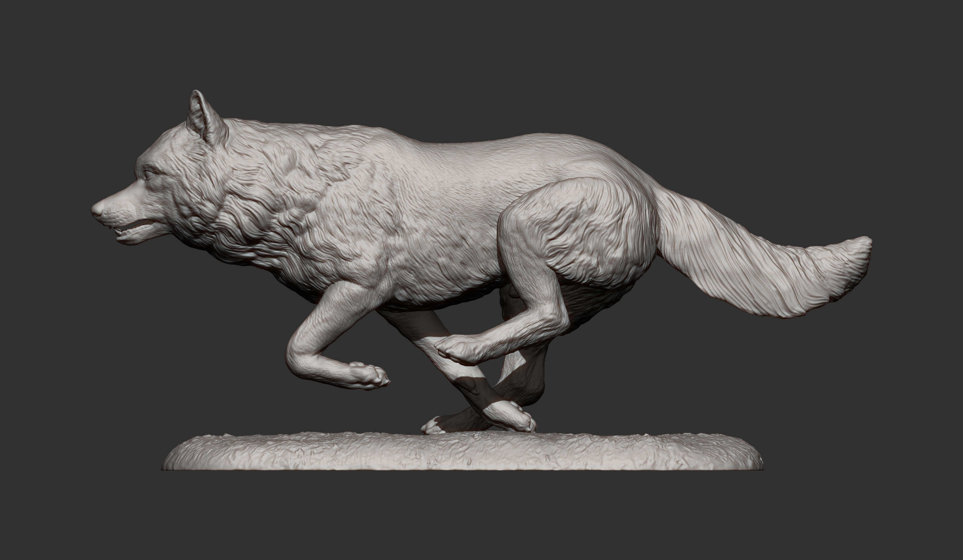 Running Wolf 3D Print Model by Alexander3dart
