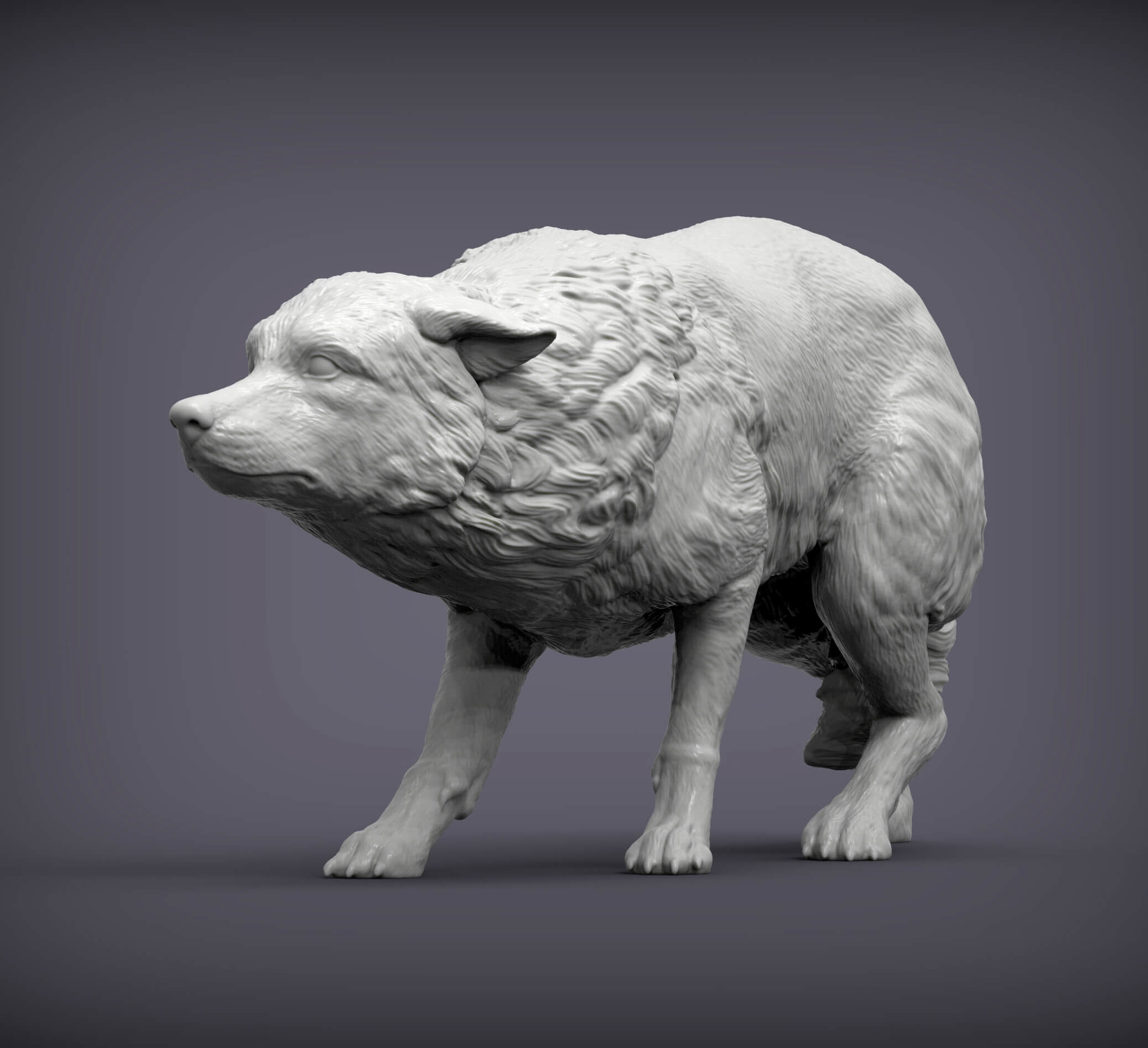 Scared Wolf 3D Print Model by Alexander3dart