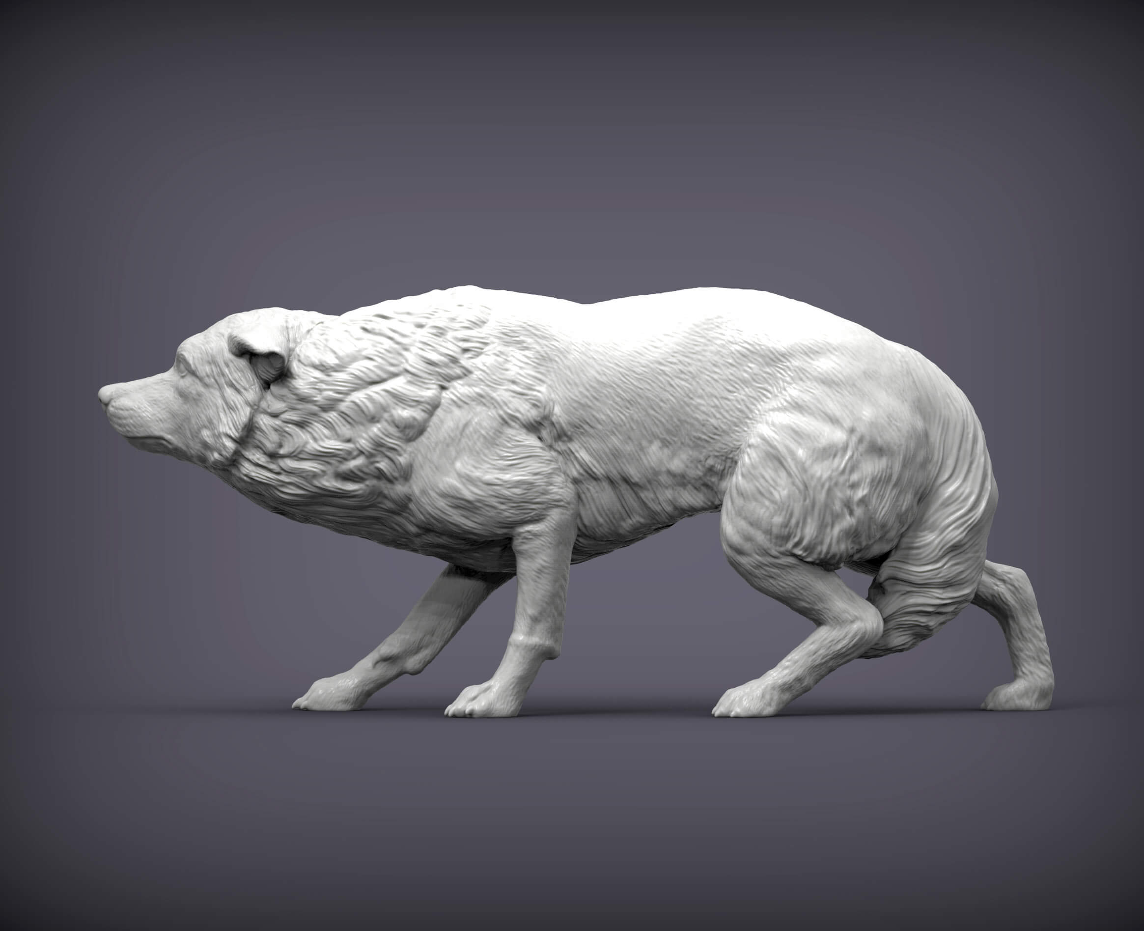 Scared Wolf 3D Print Model by Alexander3dart