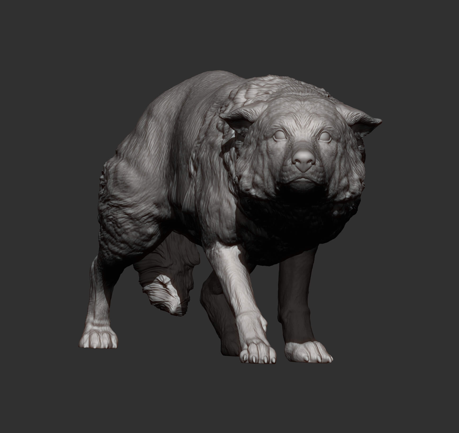 Scared Wolf 3D Print Model by Alexander3dart