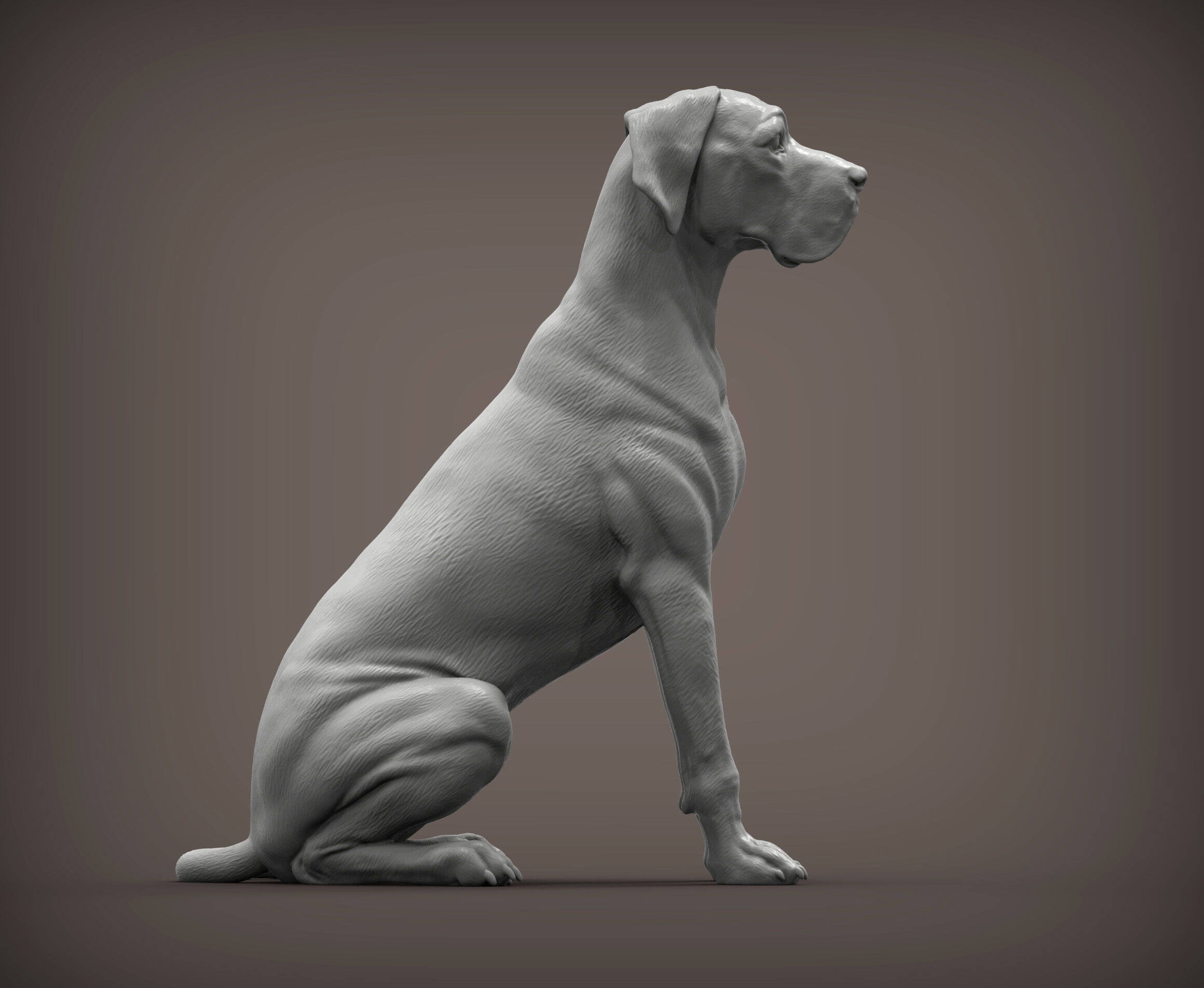 Sculpture German Dog - 3D Model by Alexander3dart