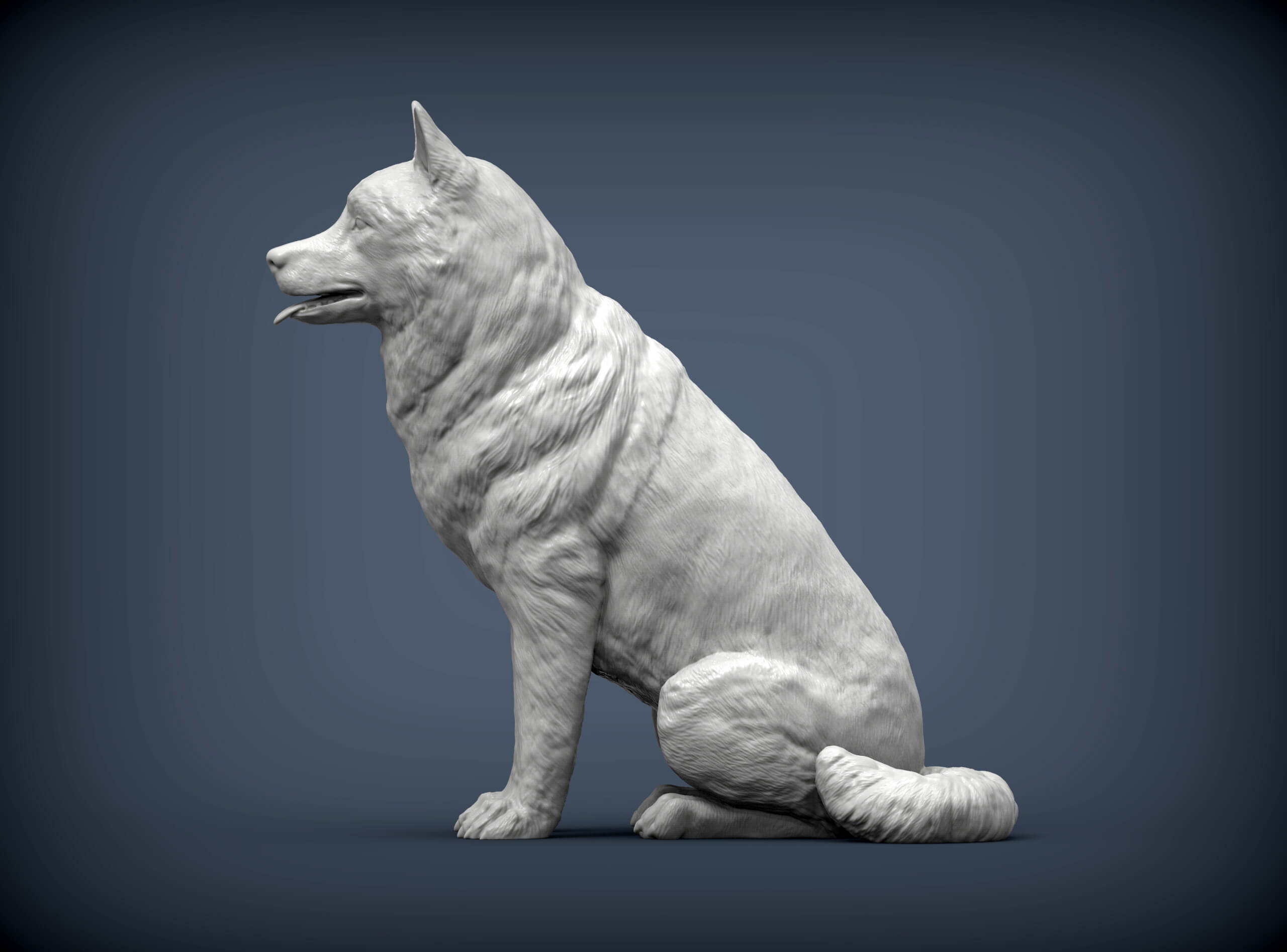 Sculpture Husky - 3D Model by Alexander3dart