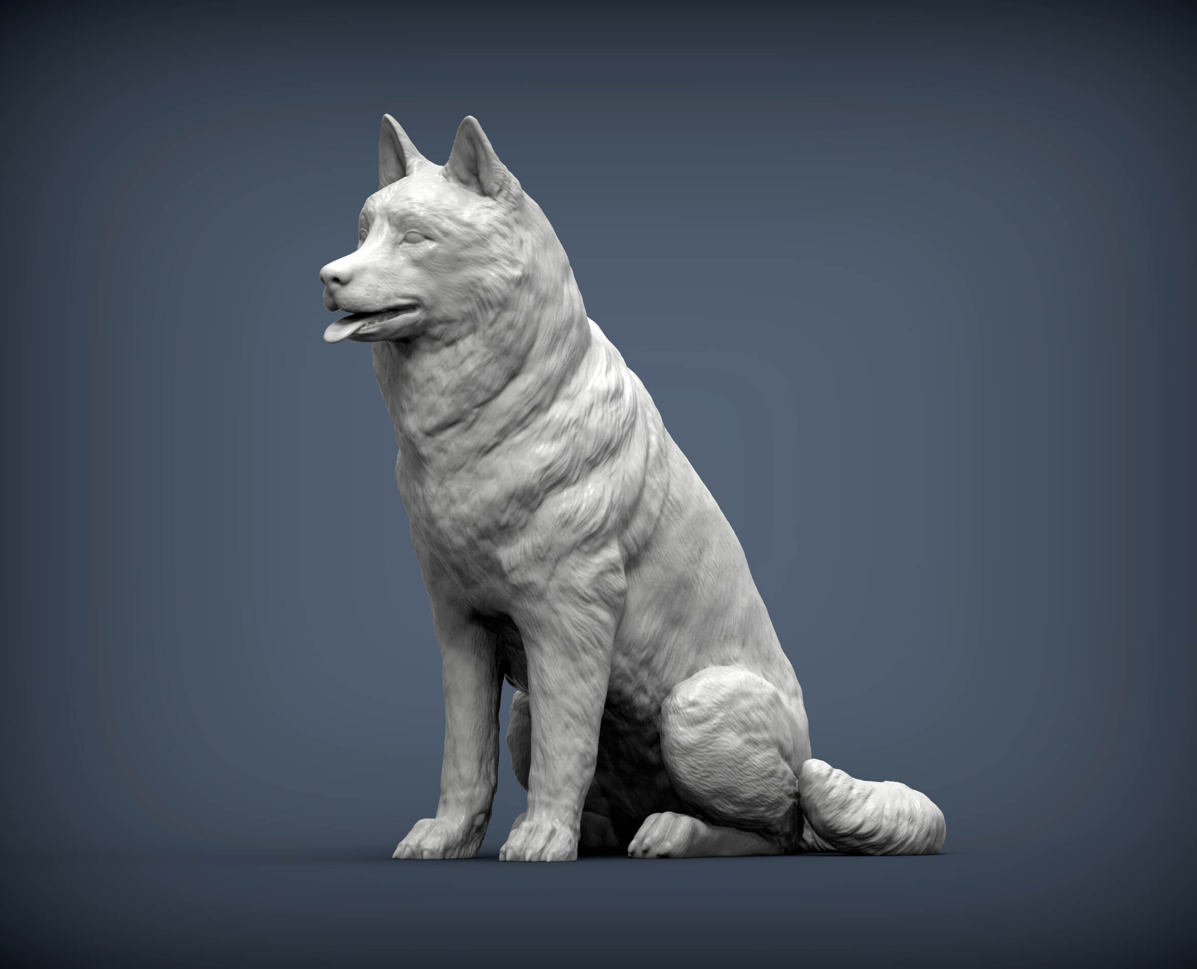Sculpture Husky - 3D Model by Alexander3dart