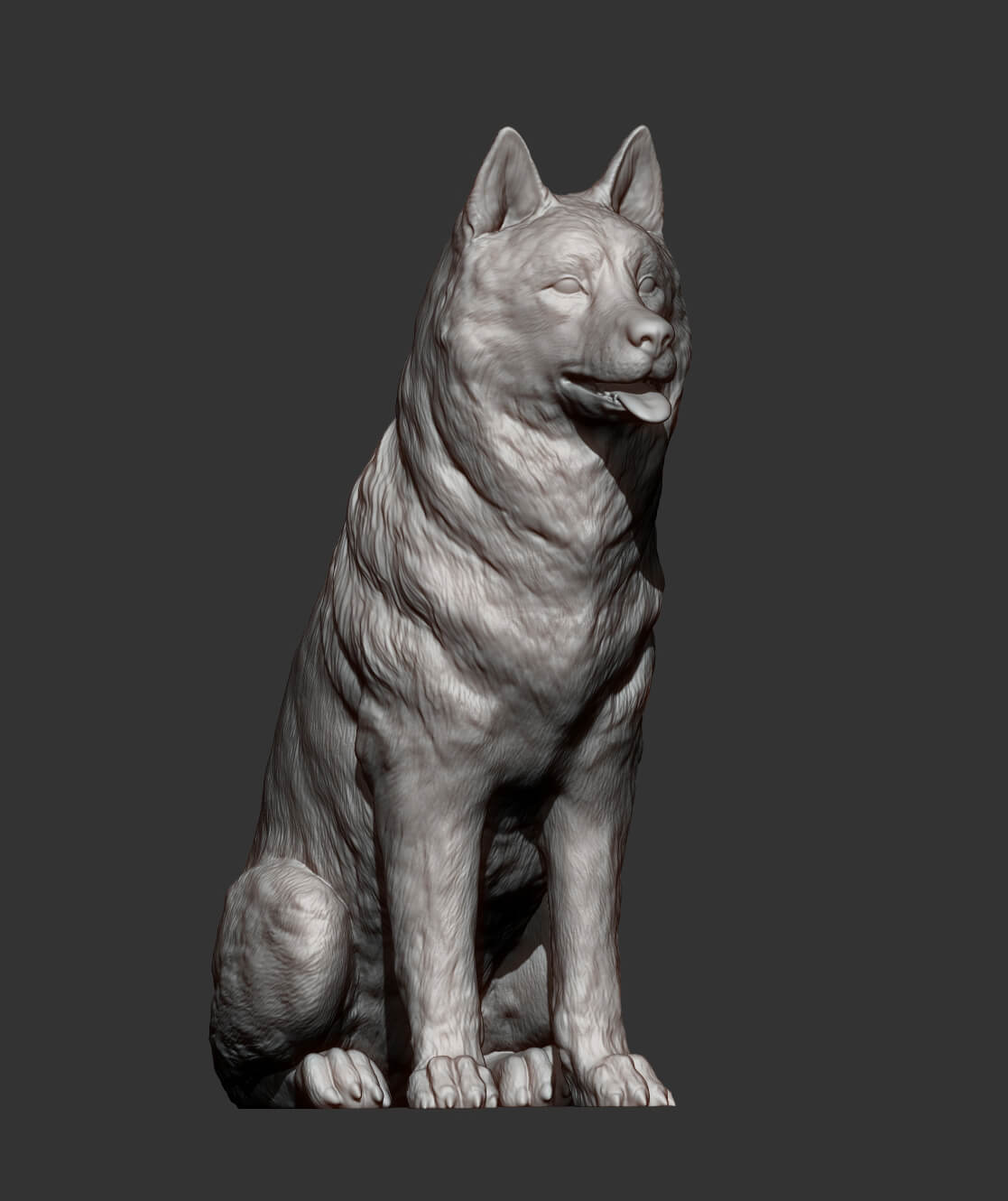 Sculpture Husky - 3D Model by Alexander3dart