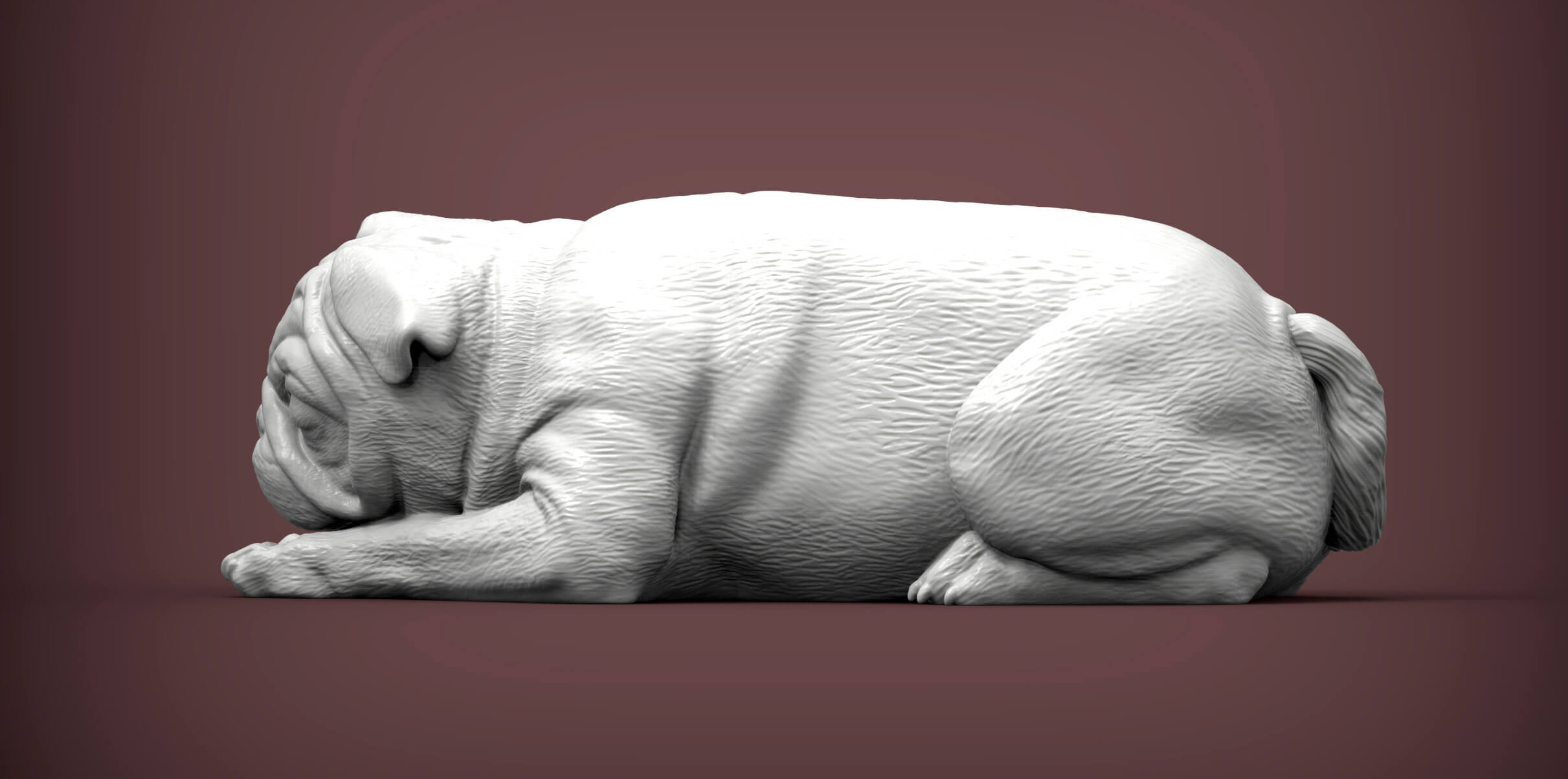 Sculpture Pug - 3D Model by Alexander3dart