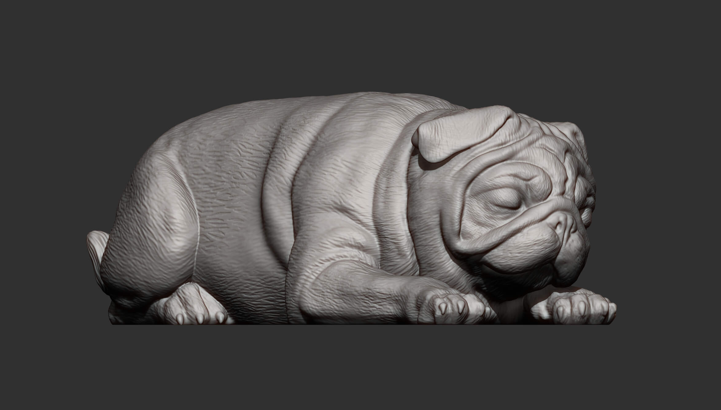 Sculpture Pug - 3D Model by Alexander3dart