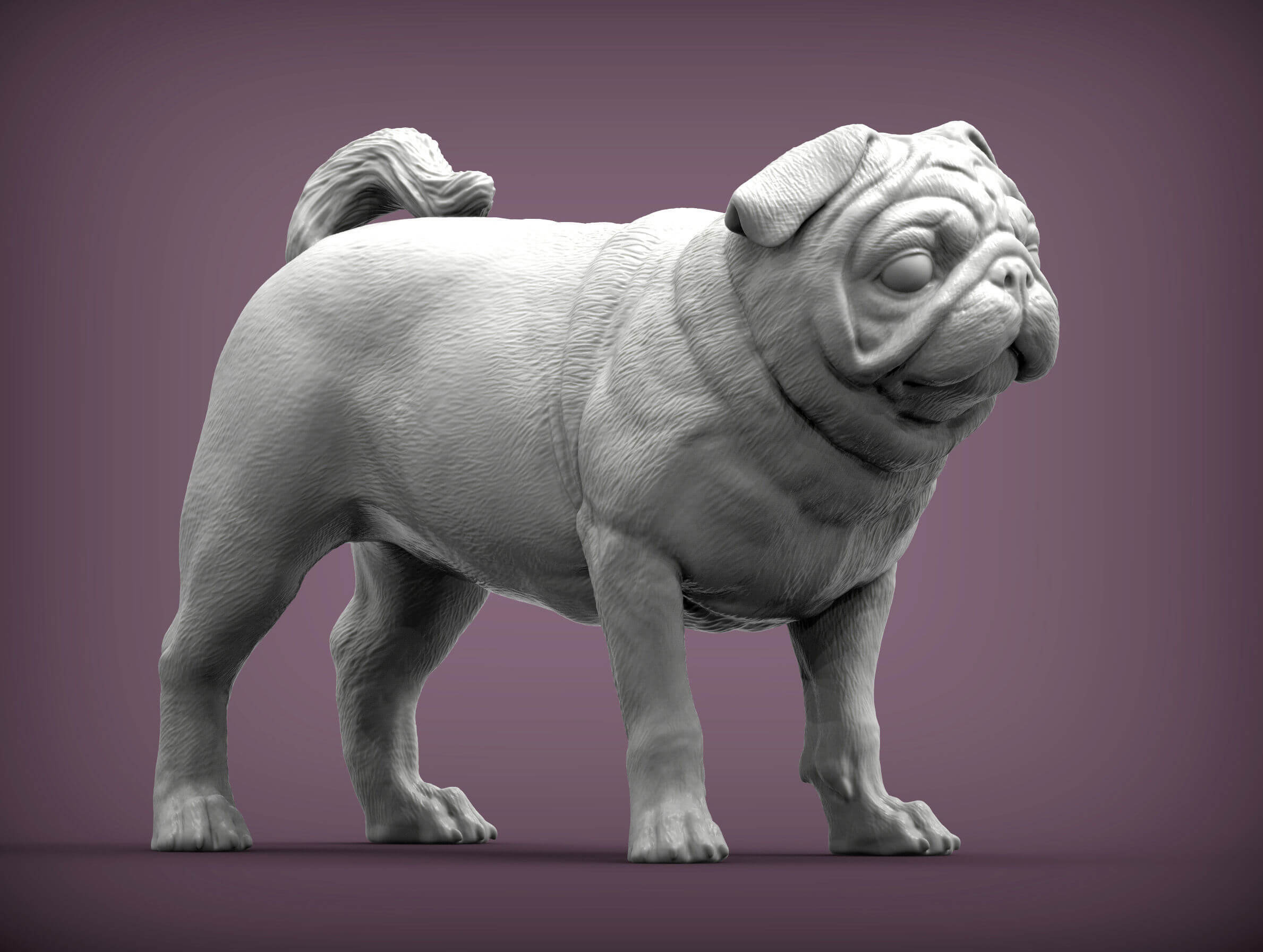 Sculpture Pug - 3D Model by Alexander3dart