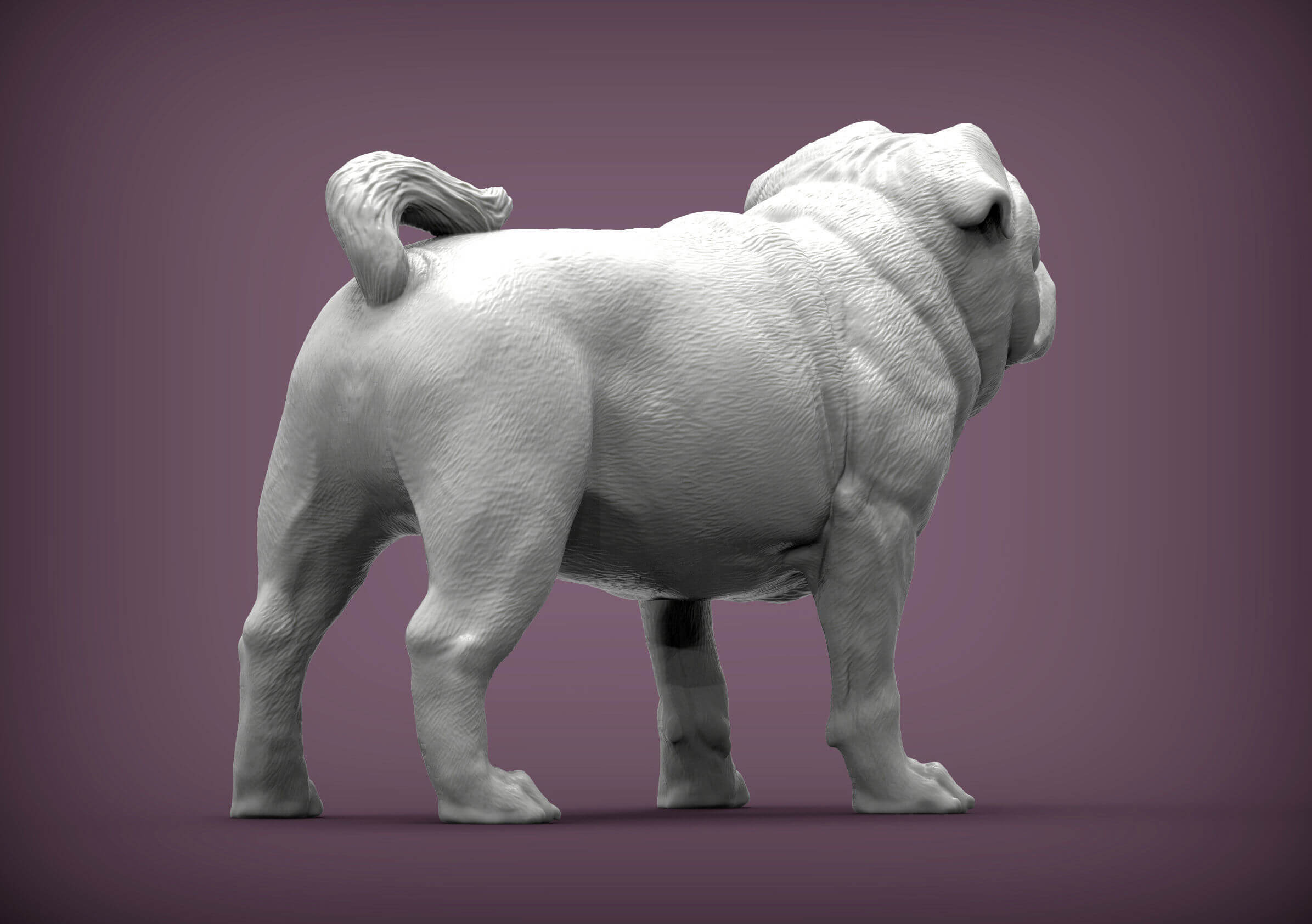 Sculpture Pug - 3D Model by Alexander3dart