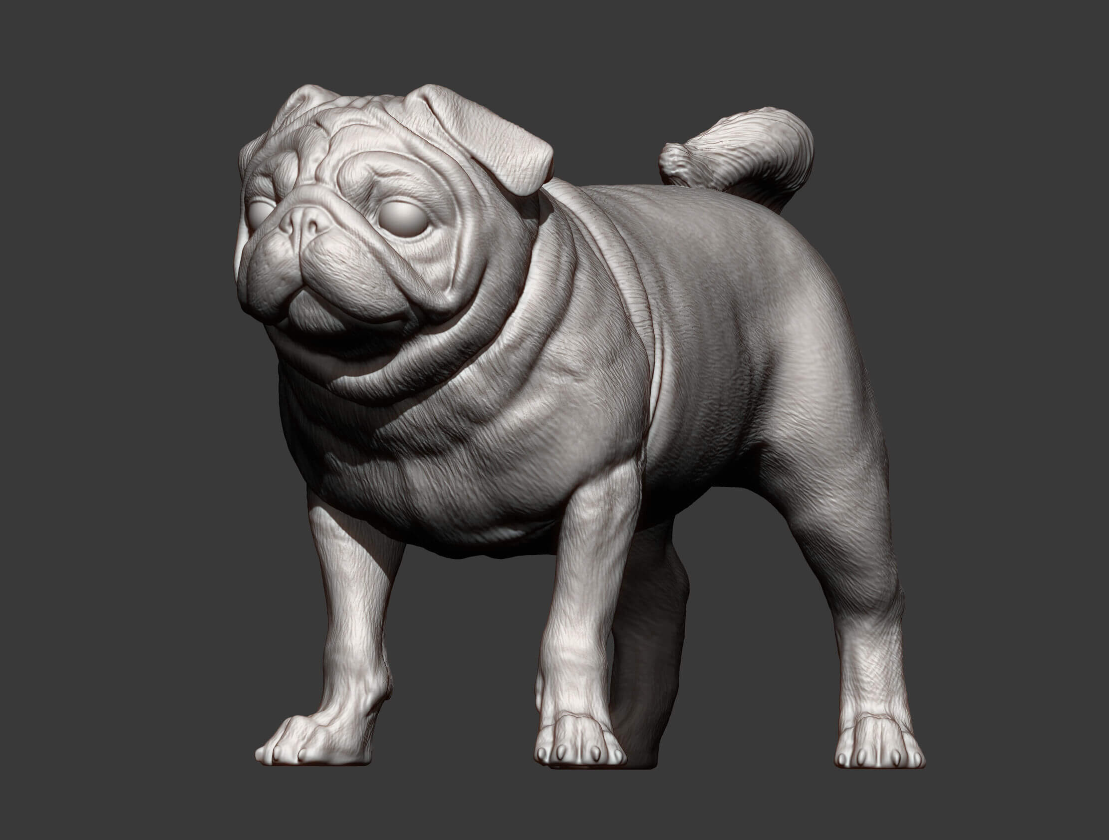 Sculpture Pug - 3D Model by Alexander3dart