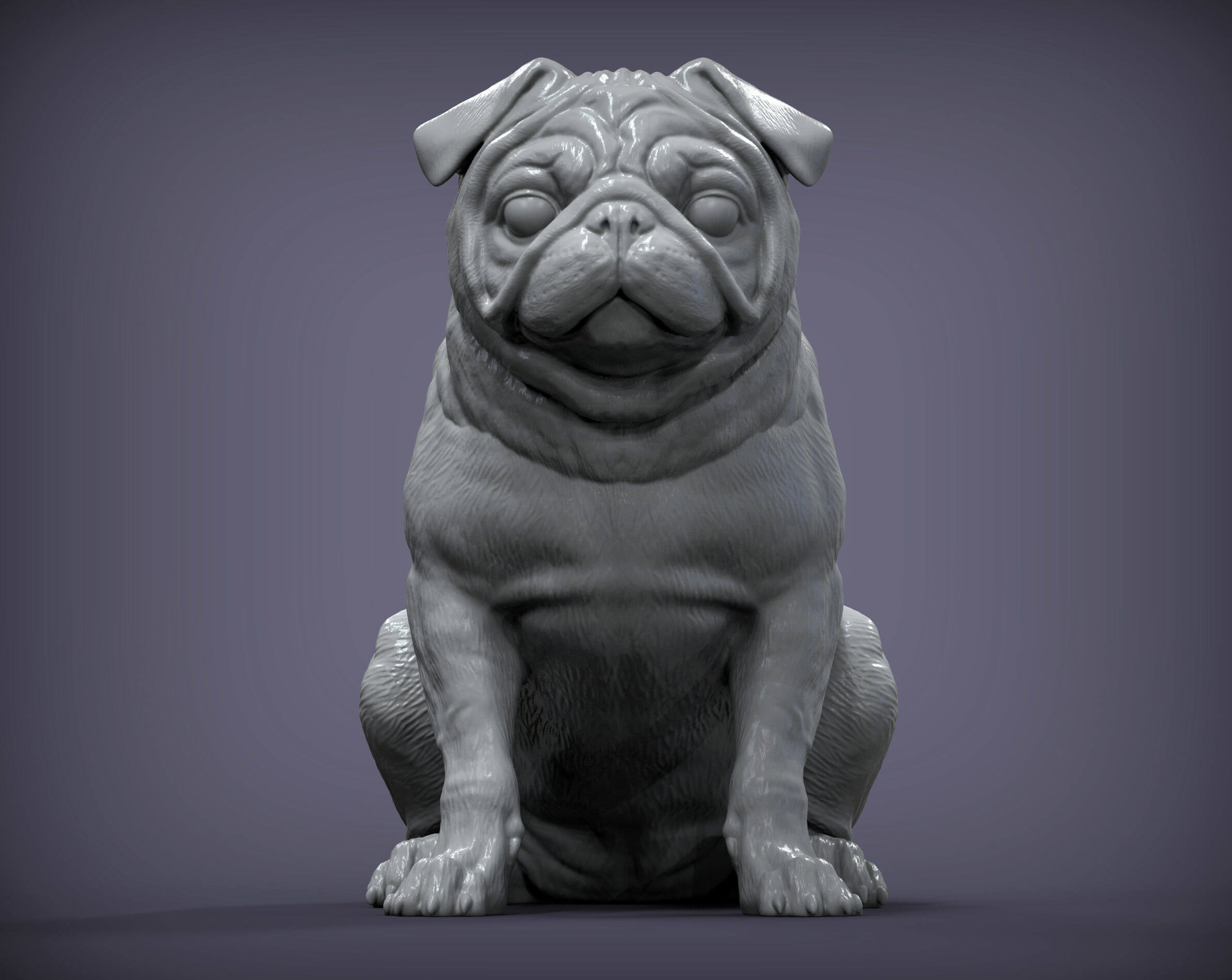 Sculpture Pug - 3D Model by Alexander3dart
