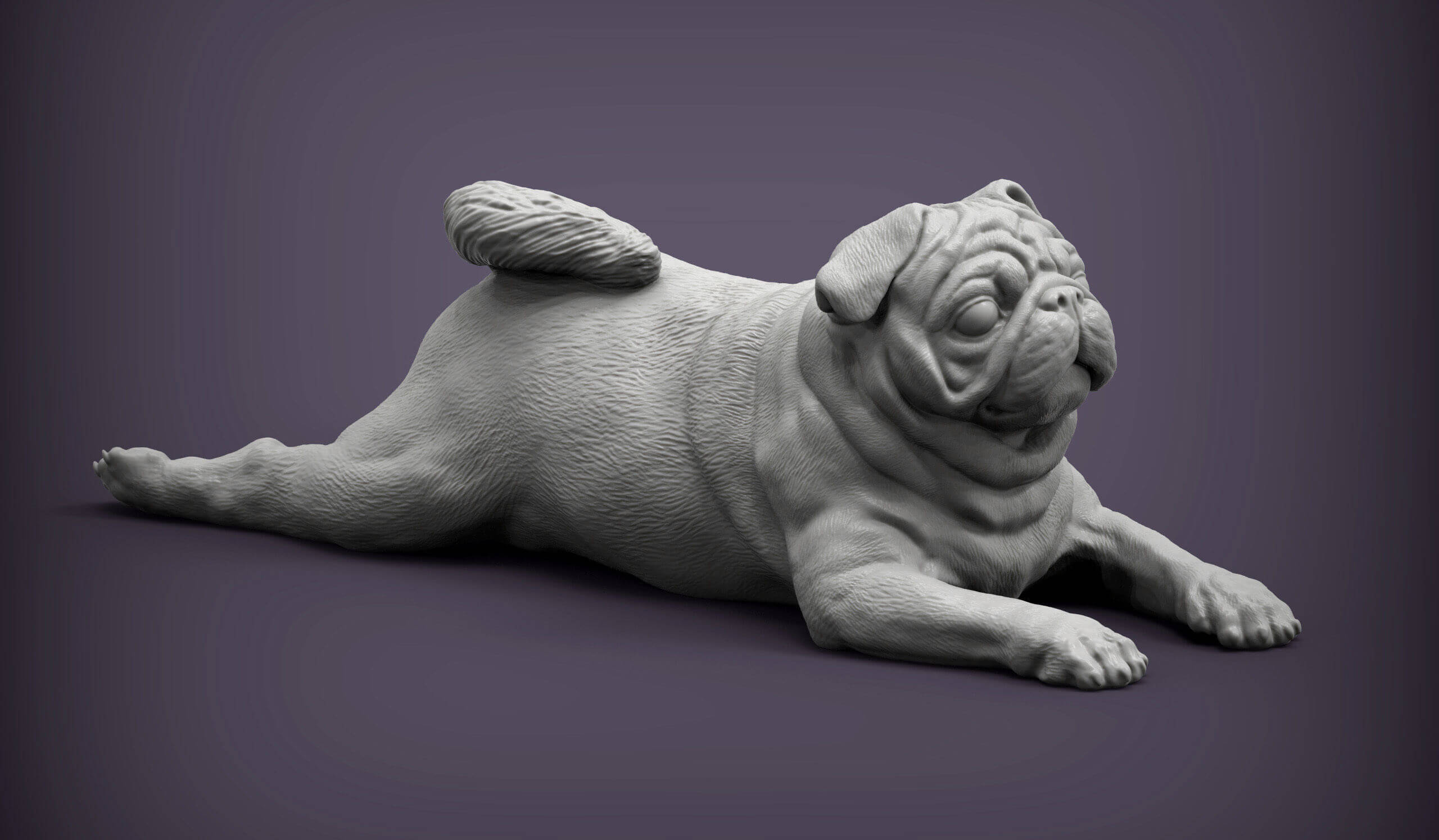 Sculpture Pug - 3D Model by Alexander3dart