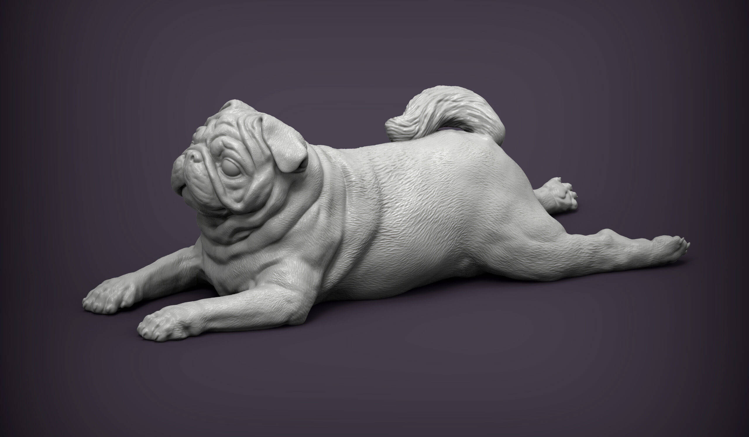 Sculpture Pug - 3D Model by Alexander3dart