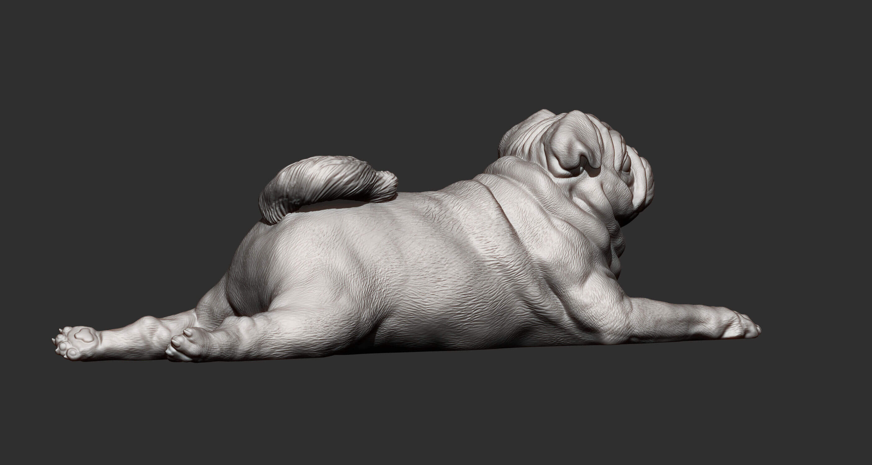 Sculpture Pug - 3D Model by Alexander3dart