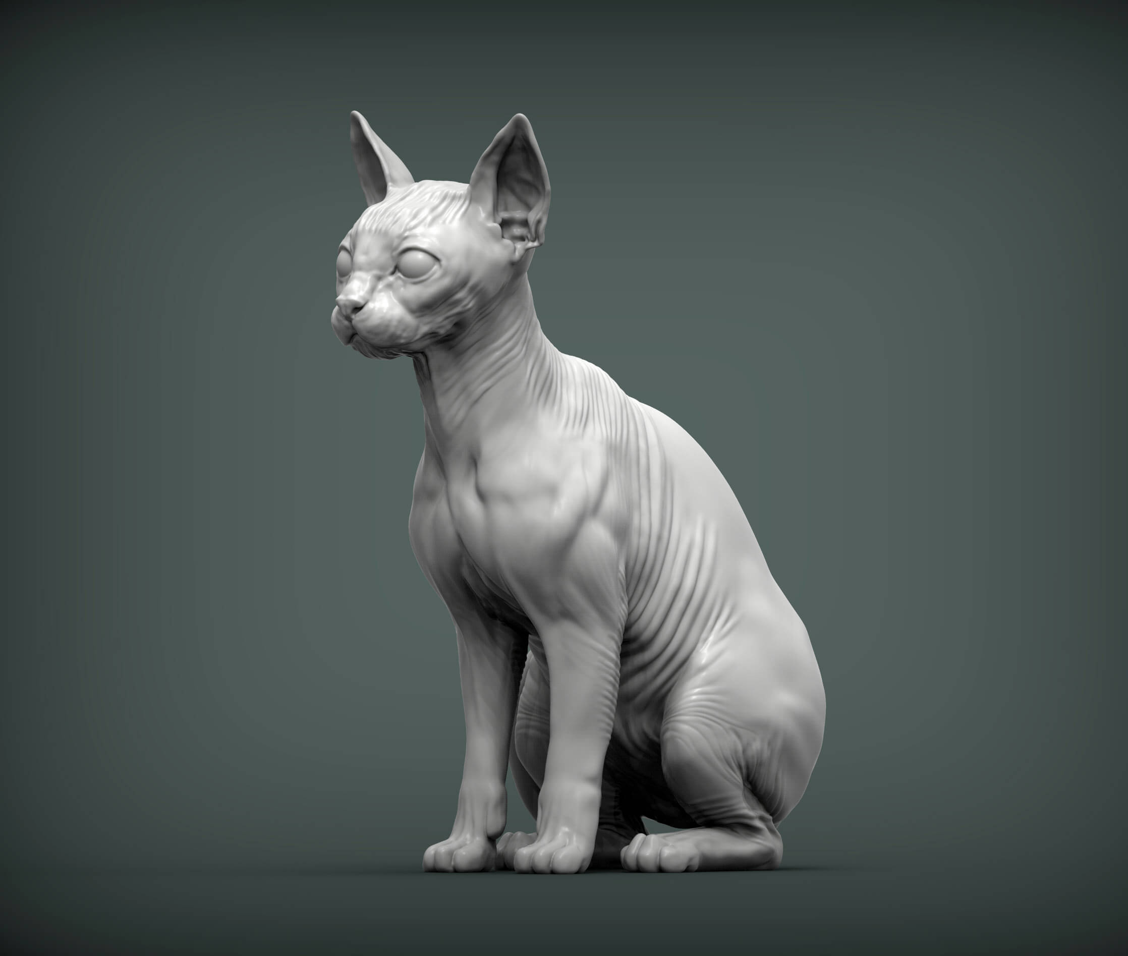 Sculpture Sphinx Cat - 3D Model by Alexander3dart