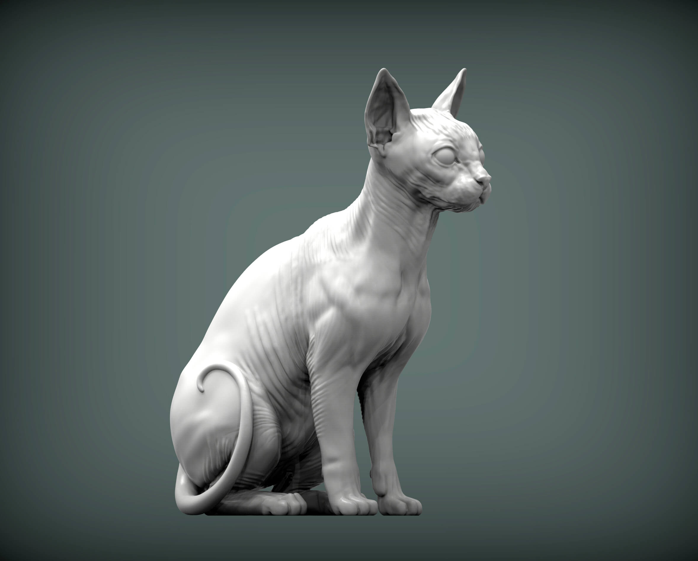 Sculpture Sphinx Cat - 3D Model by Alexander3dart