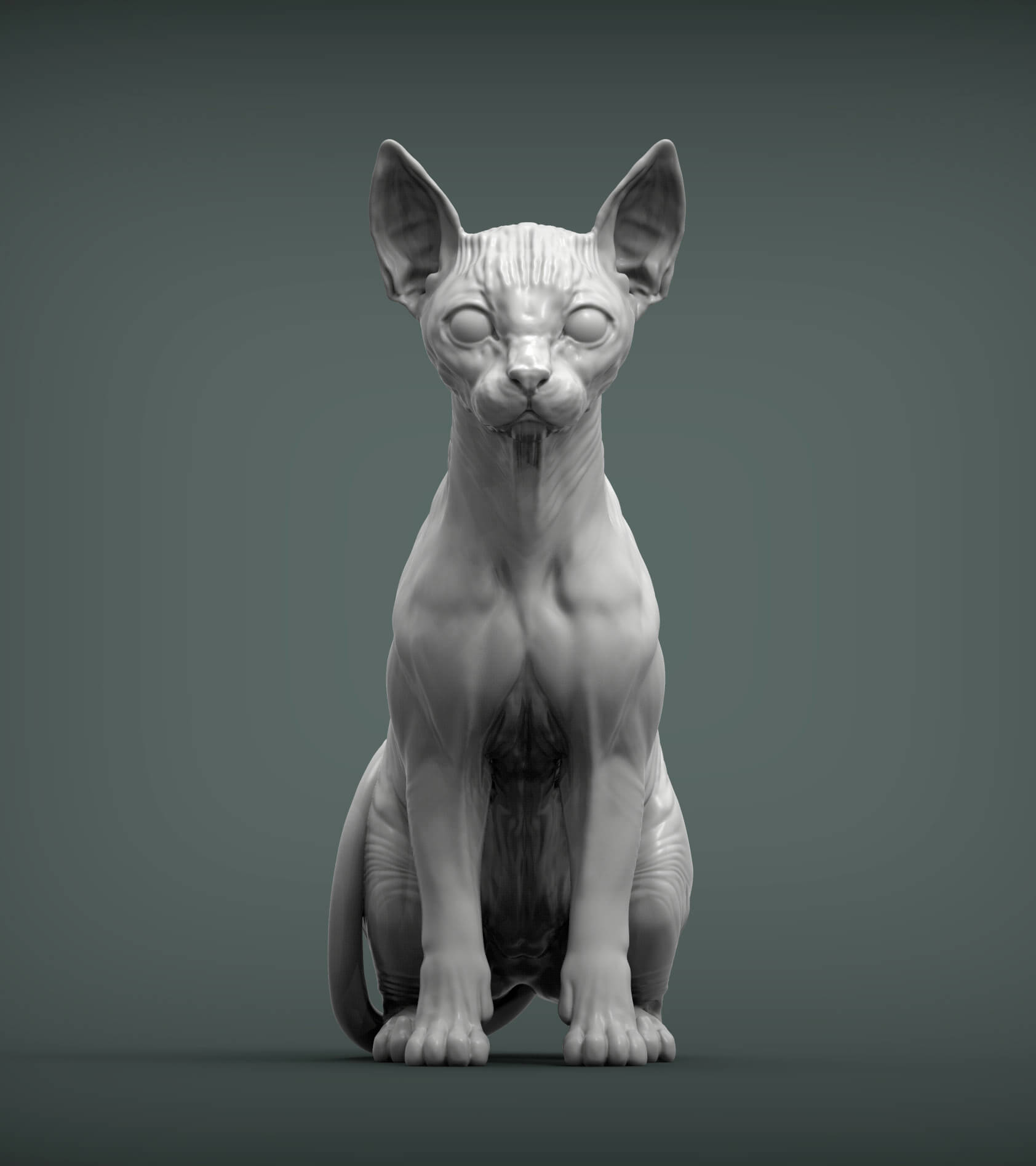 Sculpture Sphinx Cat - 3D Model by Alexander3dart