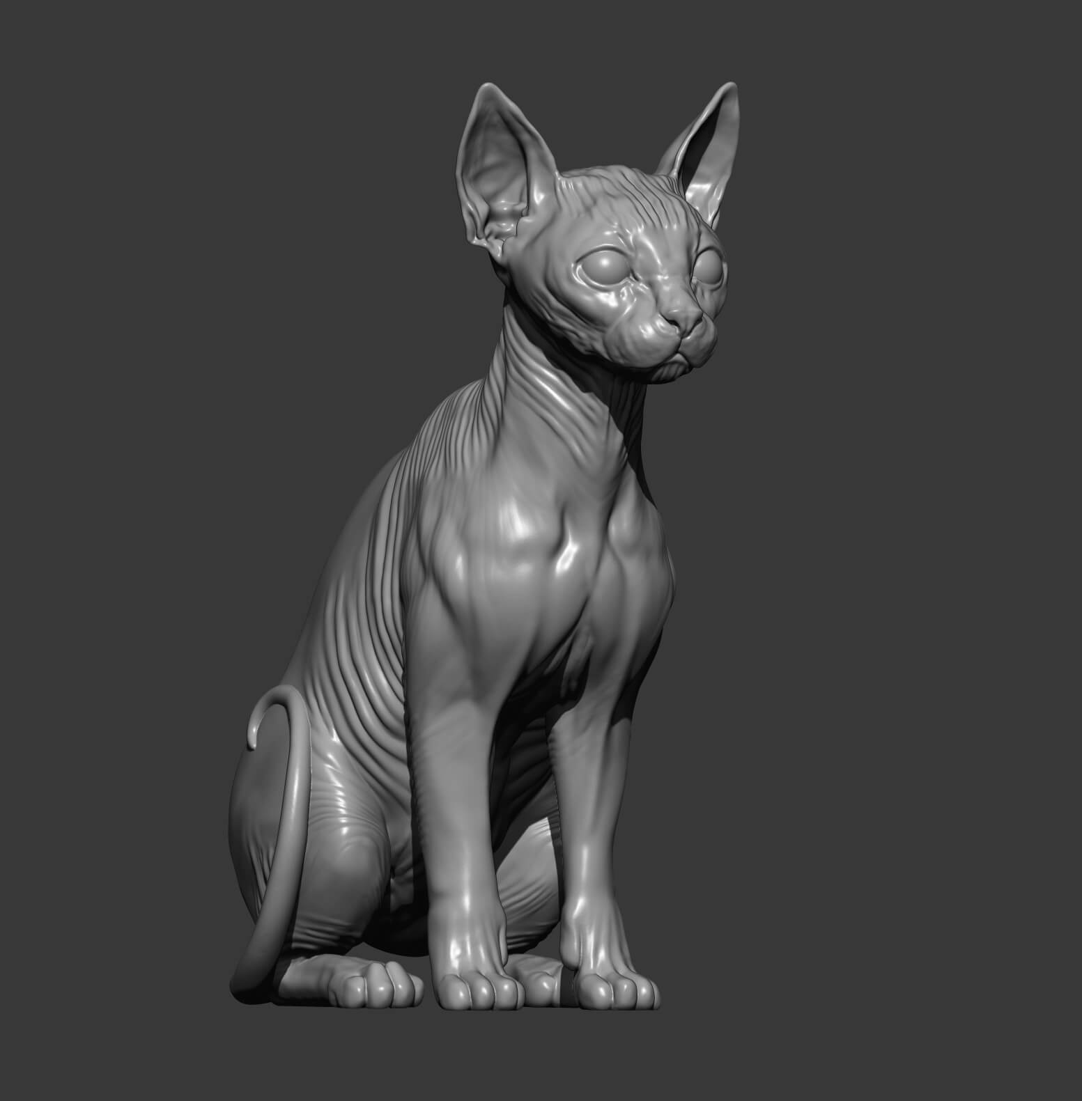 Sculpture Sphinx Cat - 3D Model by Alexander3dart