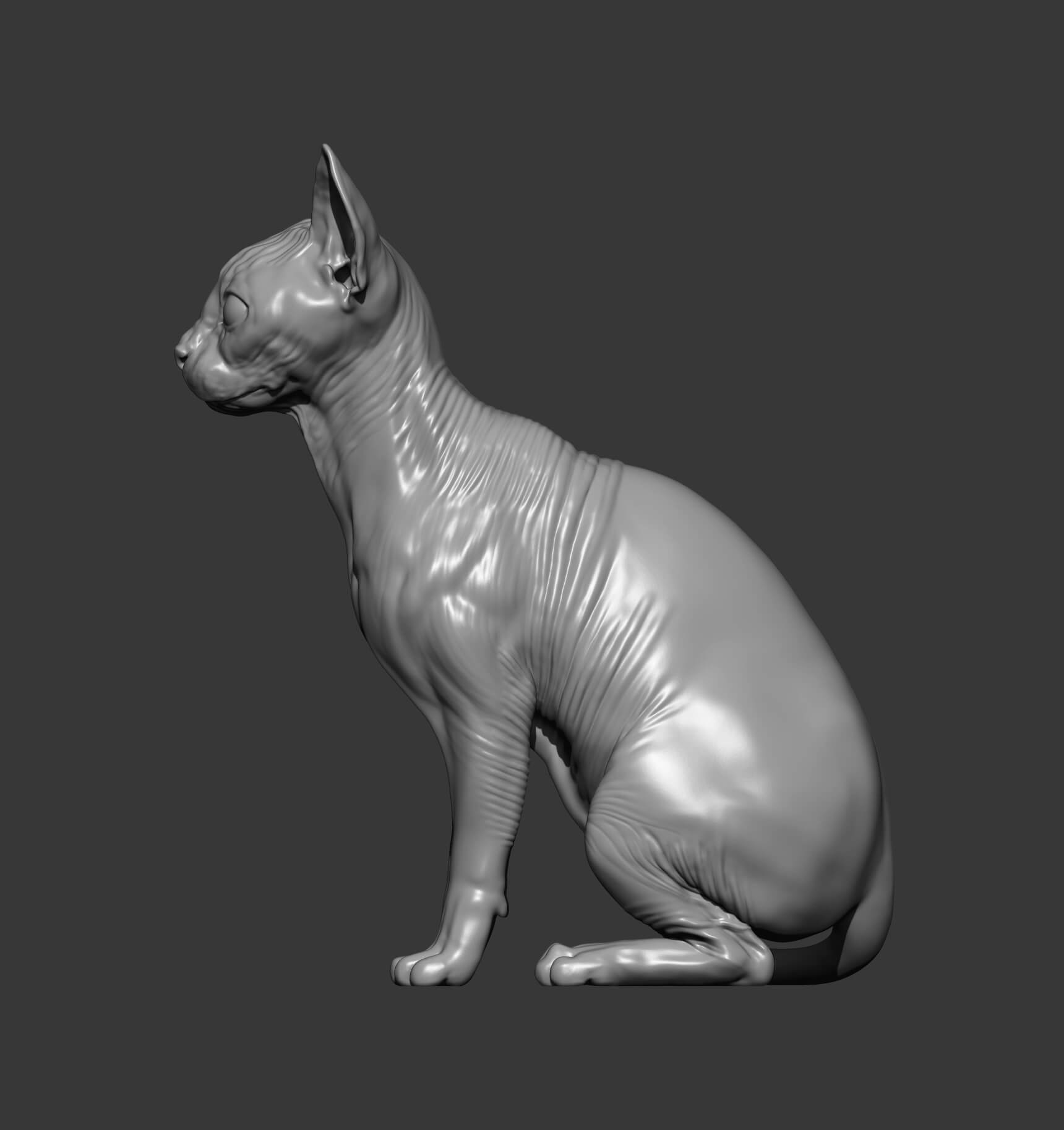 Sculpture Sphinx Cat - 3D Model by Alexander3dart