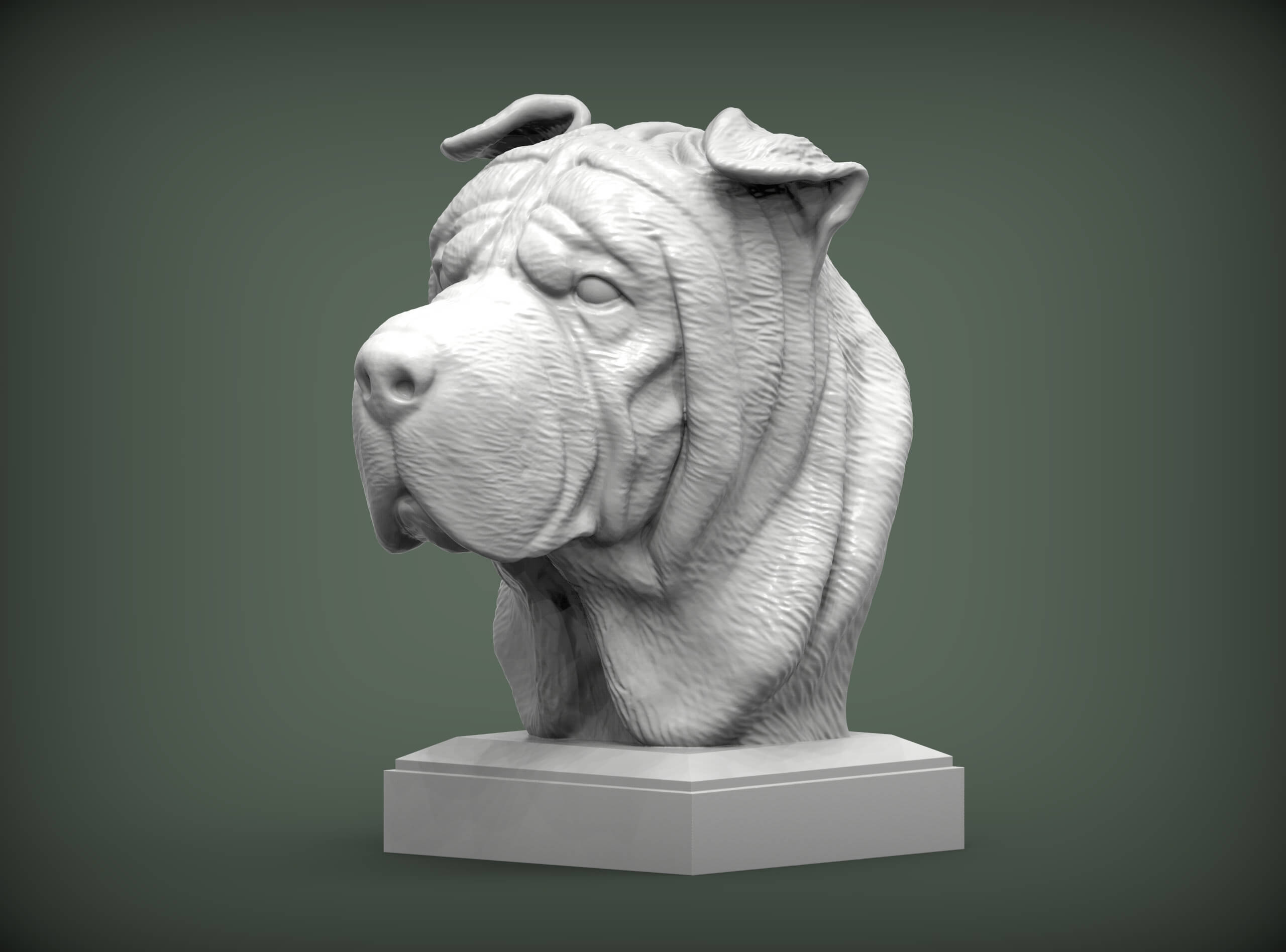 Sharpei 3D Print Model by Alexander3dart
