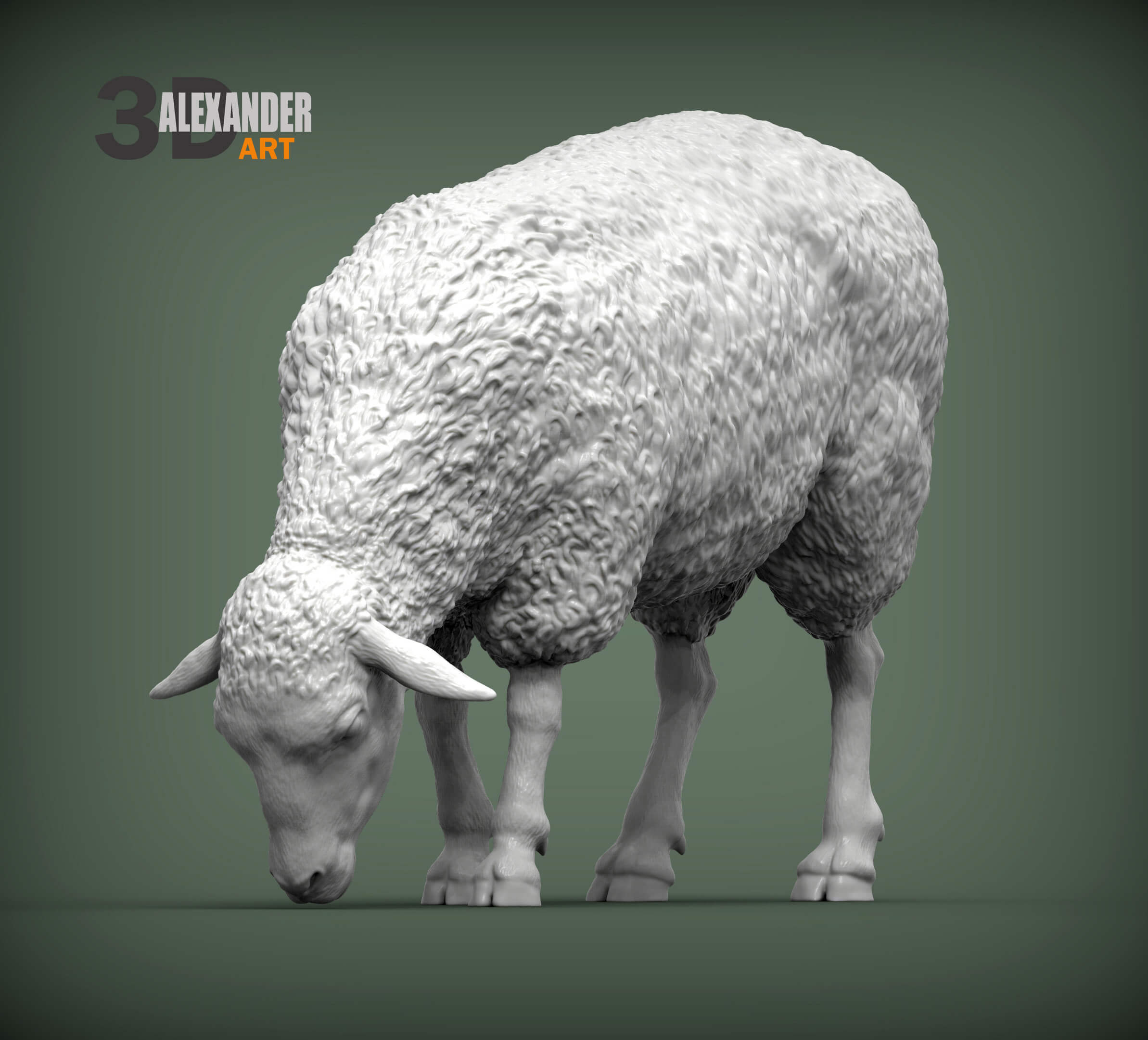 Sheep Eat 3D Print Model by Alexander3dart