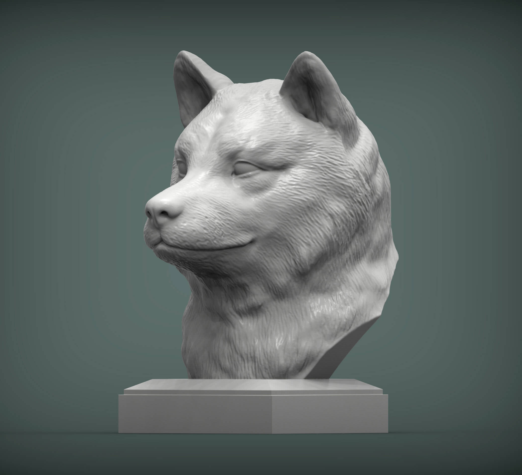 Shiba Inu Sculpture - 3D Model by Alexander3dart