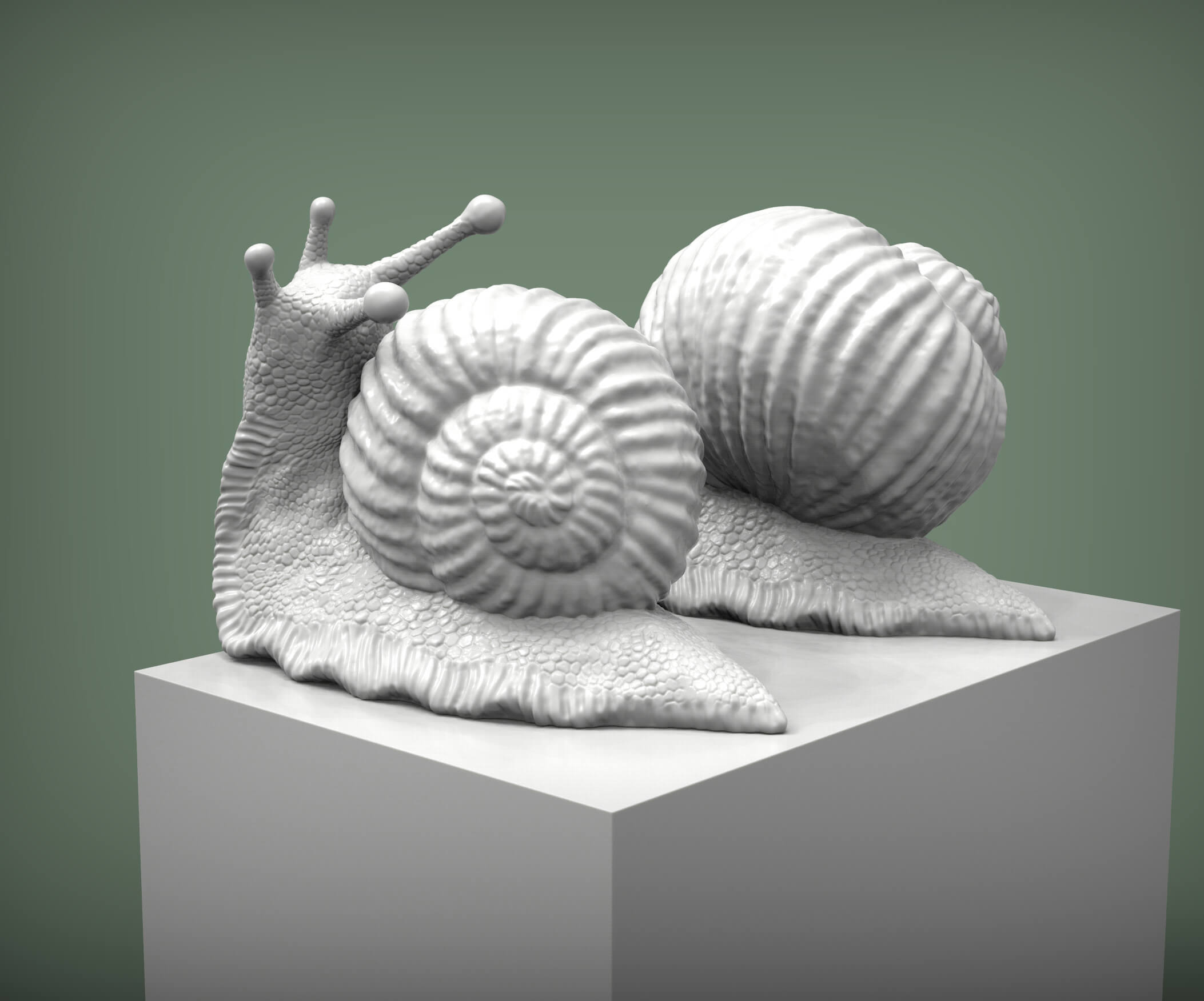 Snail Two Snails - 3D Model by Alexander3dart