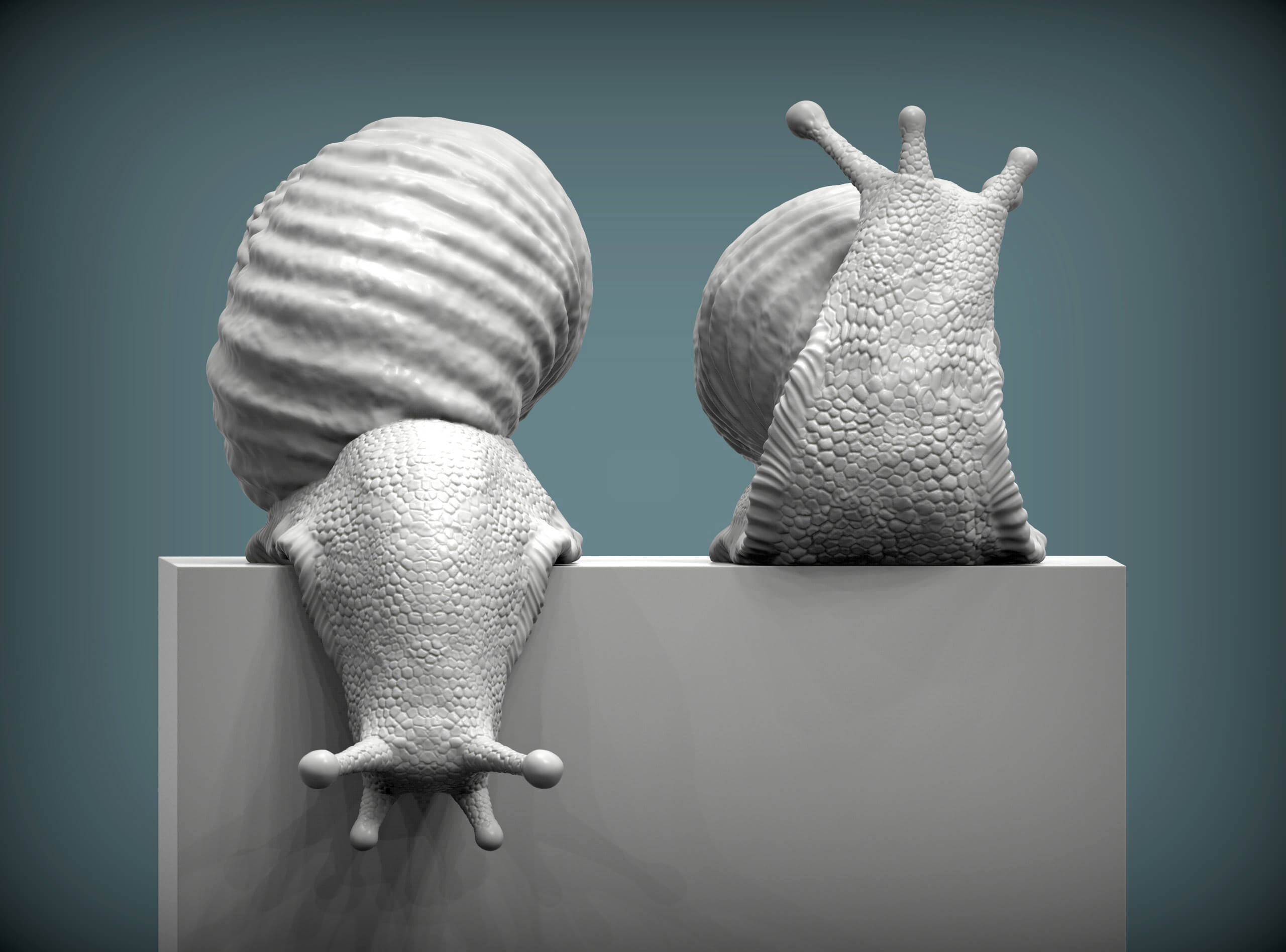 Snail Two Snails - 3D Model by Alexander3dart
