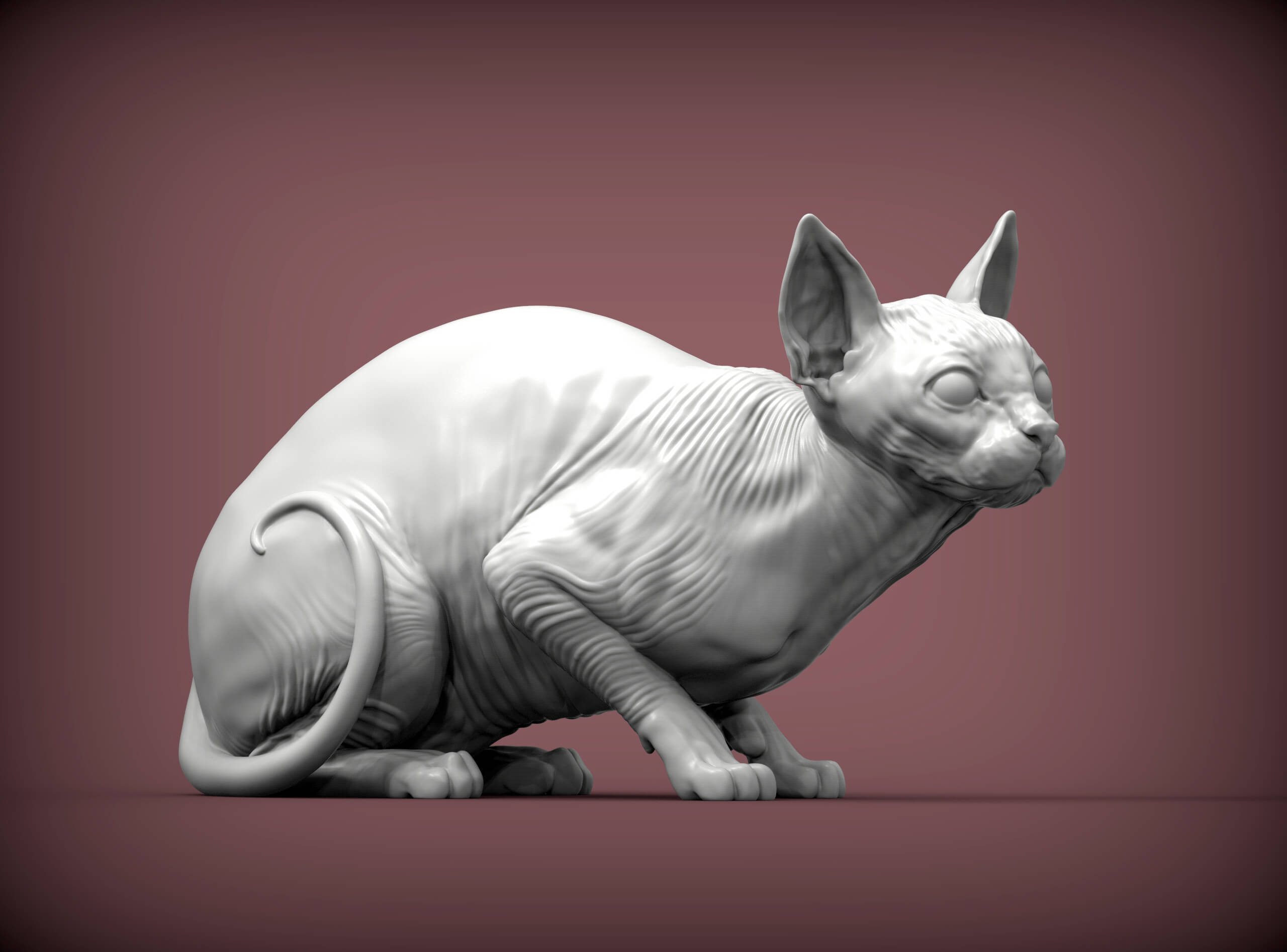 Sphinx Cat Sculpture - 3D Model by Alexander3dart