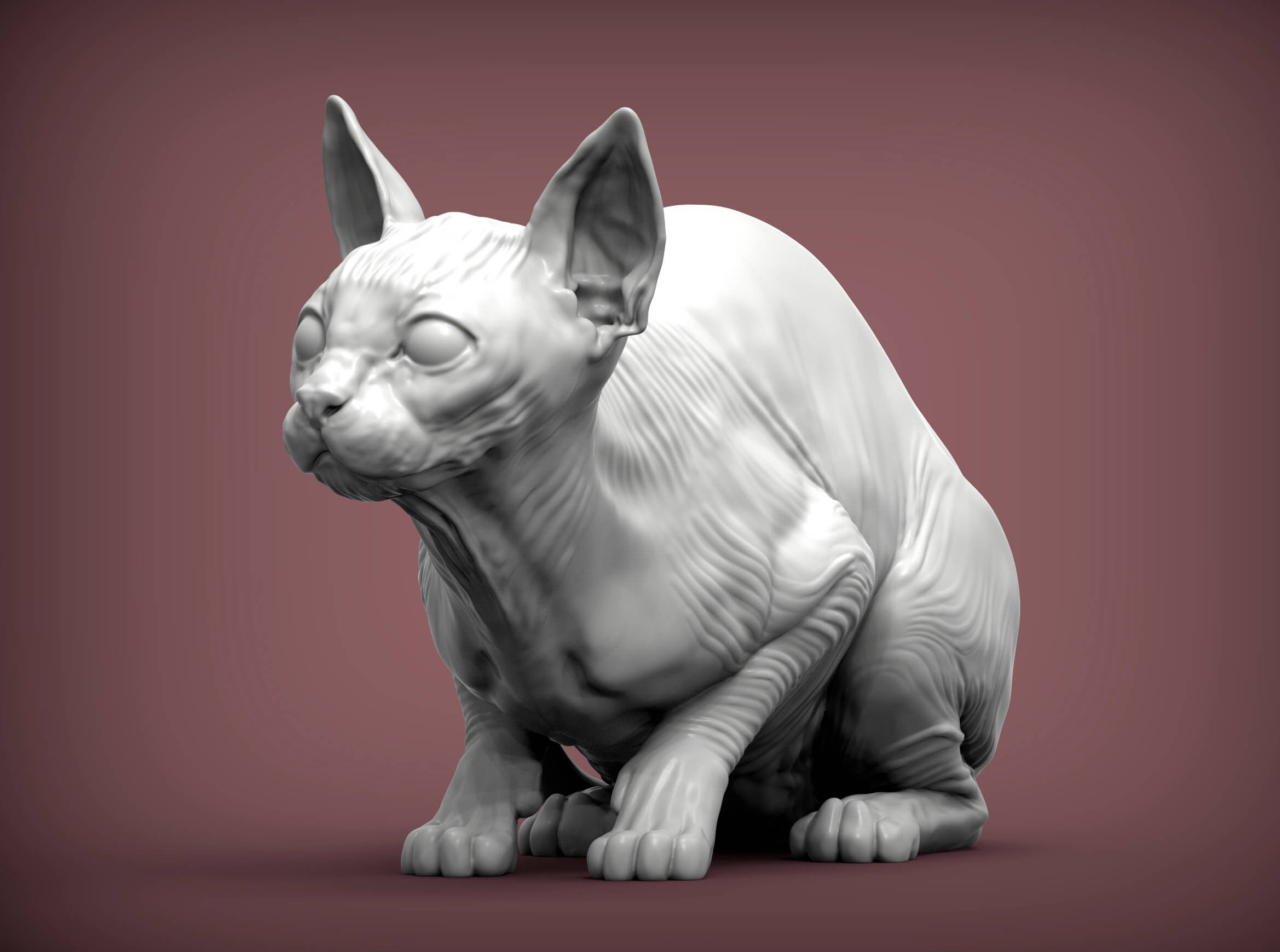 Sphinx Cat Sculpture - 3D Model by Alexander3dart