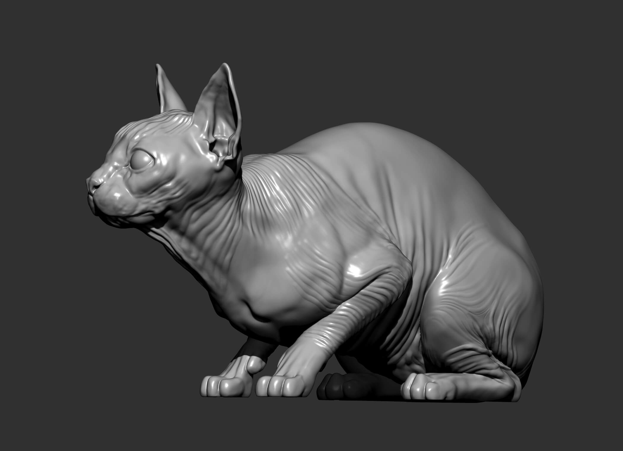 Sphinx Cat Sculpture - 3D Model by Alexander3dart