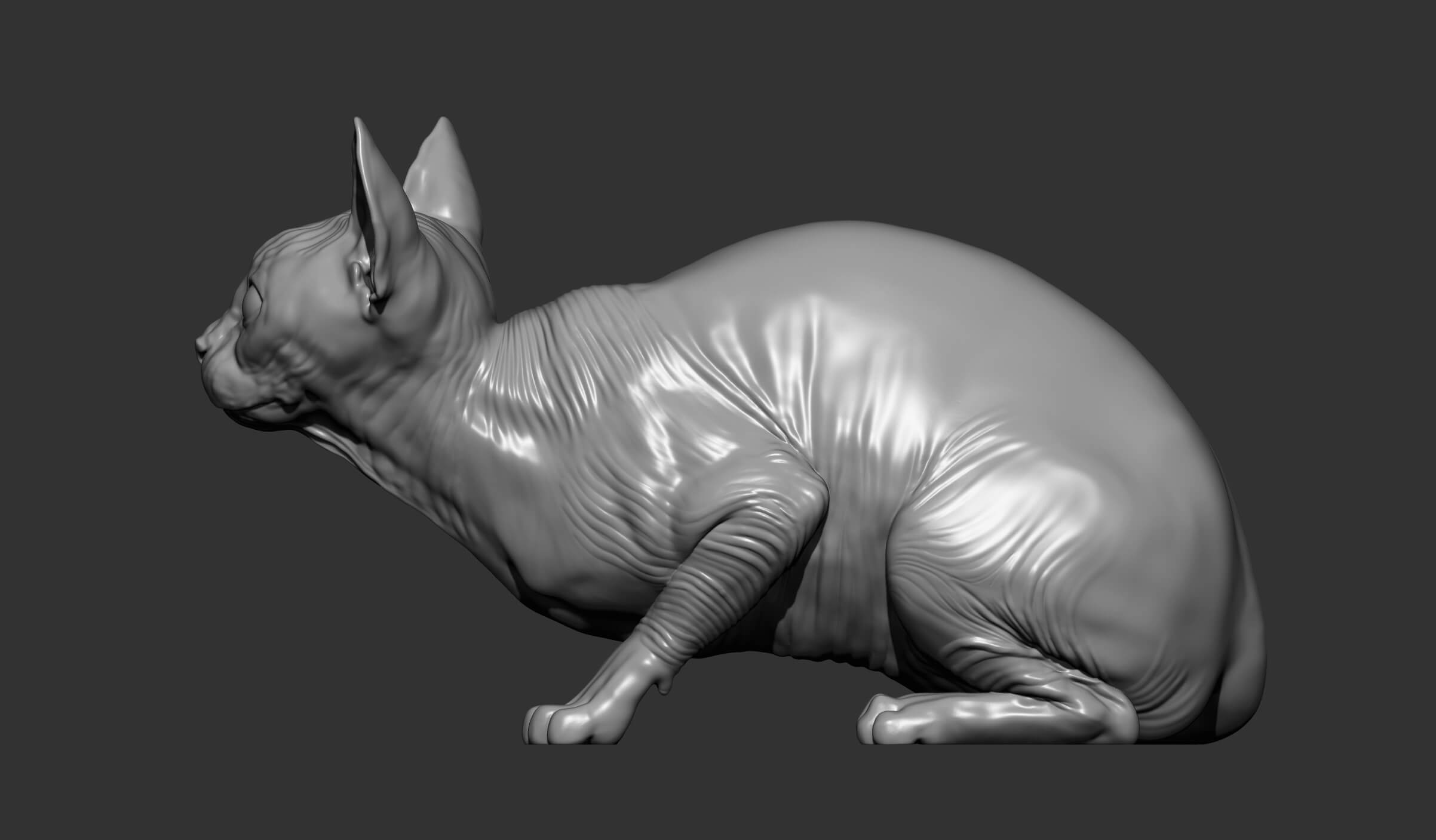 Sphinx Cat Sculpture - 3D Model by Alexander3dart
