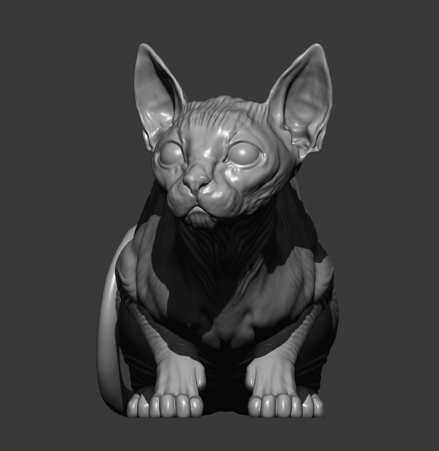 Sphinx Cat Sculpture - 3D Model by Alexander3dart