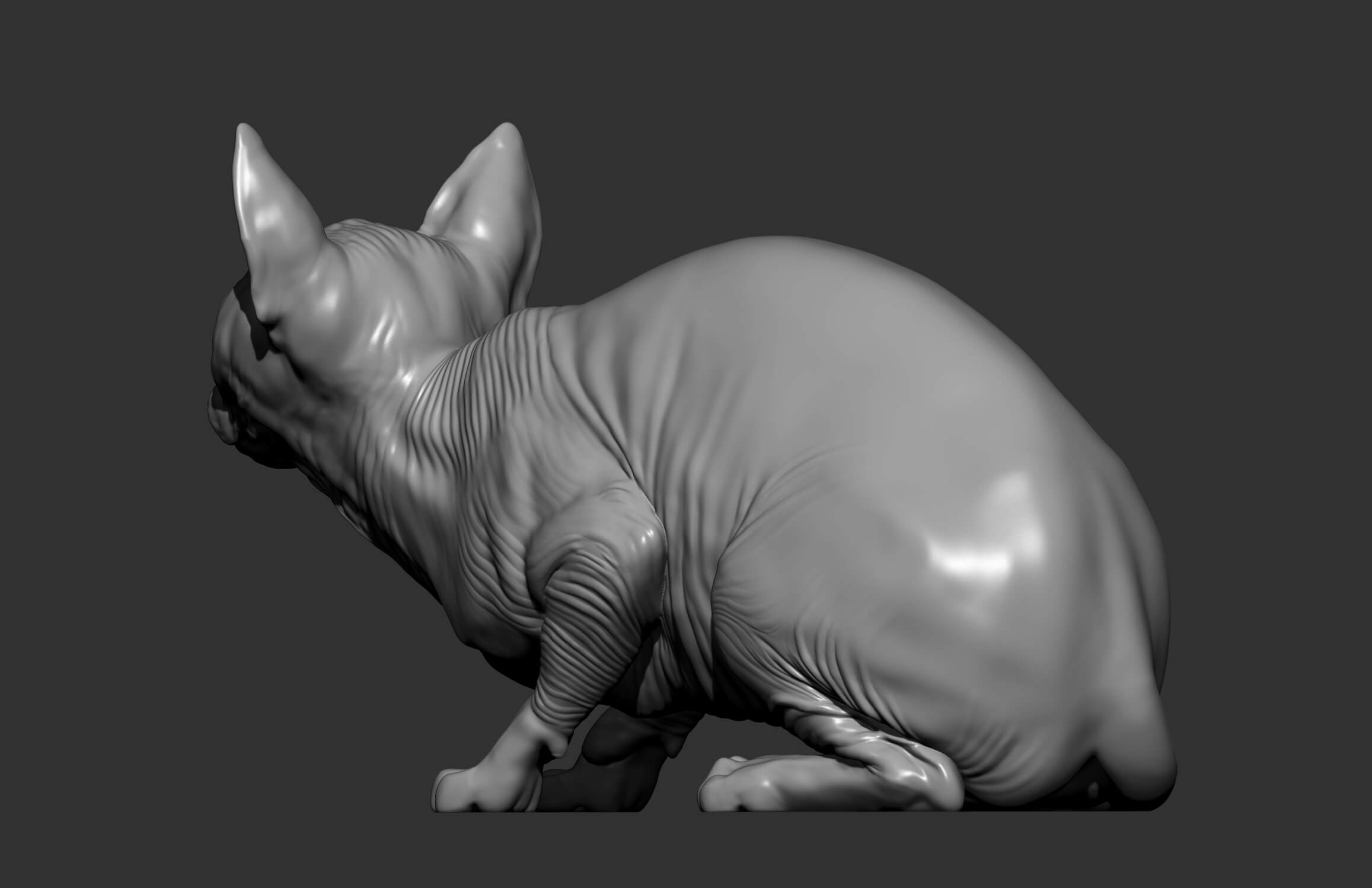 Sphinx Cat Sculpture - 3D Model by Alexander3dart