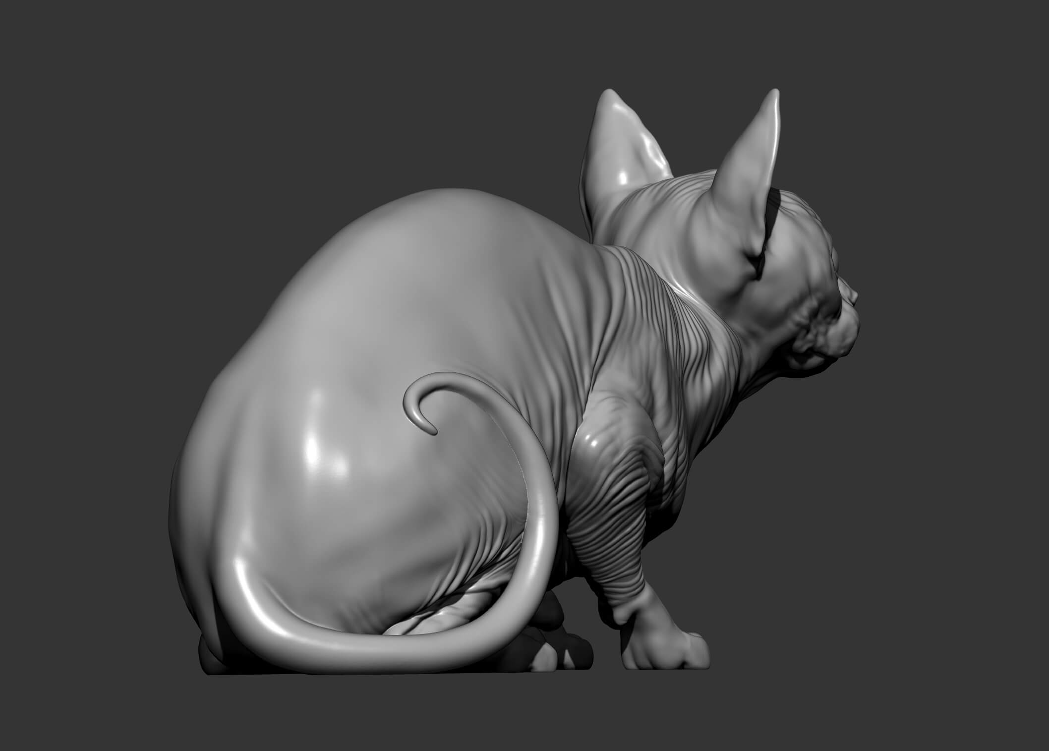 Sphinx Cat Sculpture - 3D Model by Alexander3dart