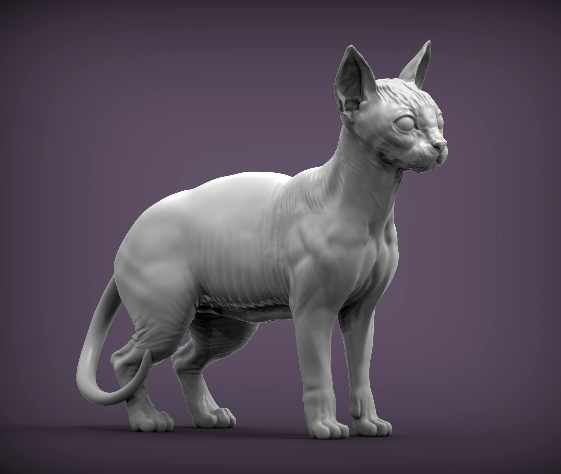 Sphinx Cat Sculpture - 3D Model by Alexander3dart