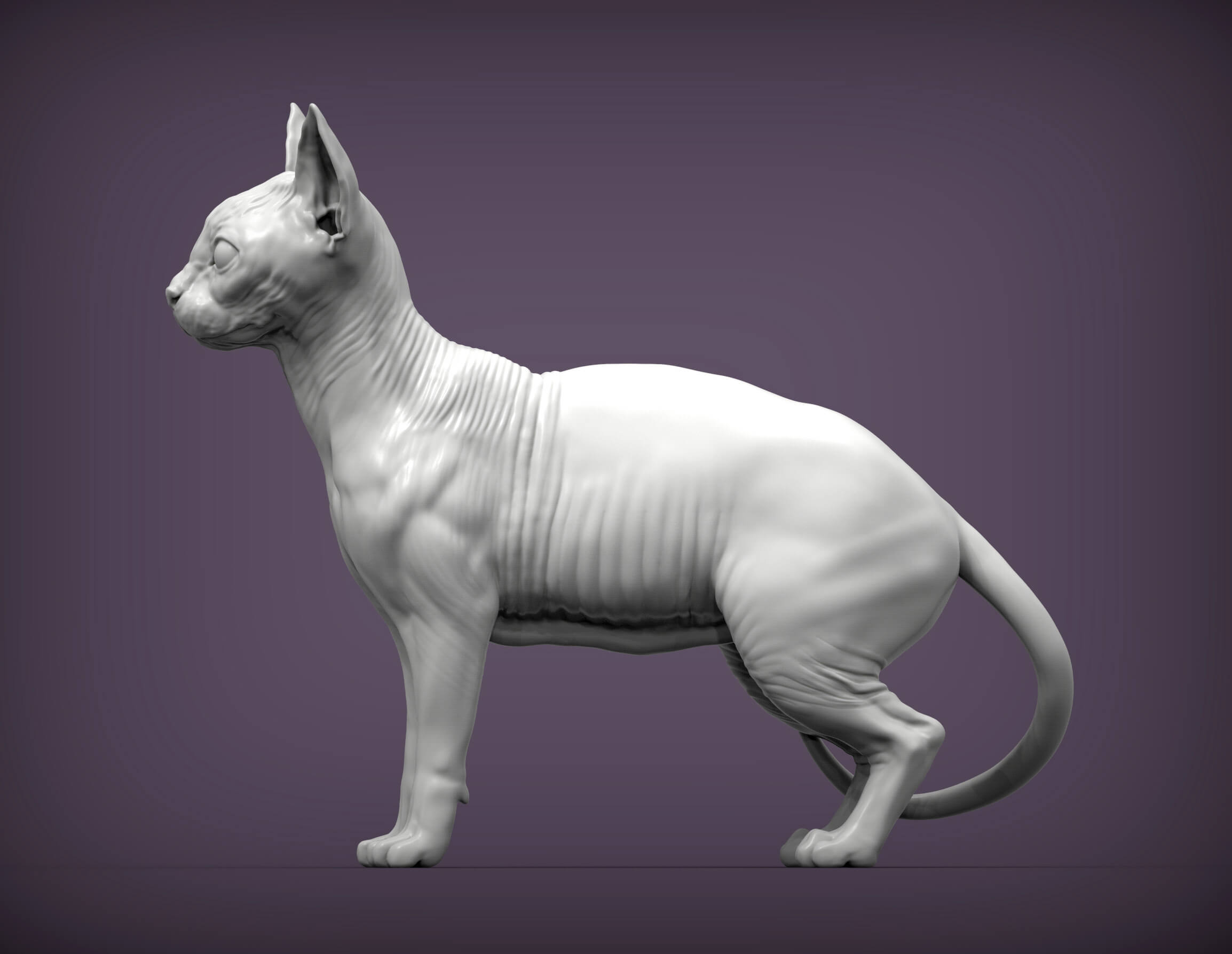 Sphinx Cat Sculpture - 3D Model by Alexander3dart