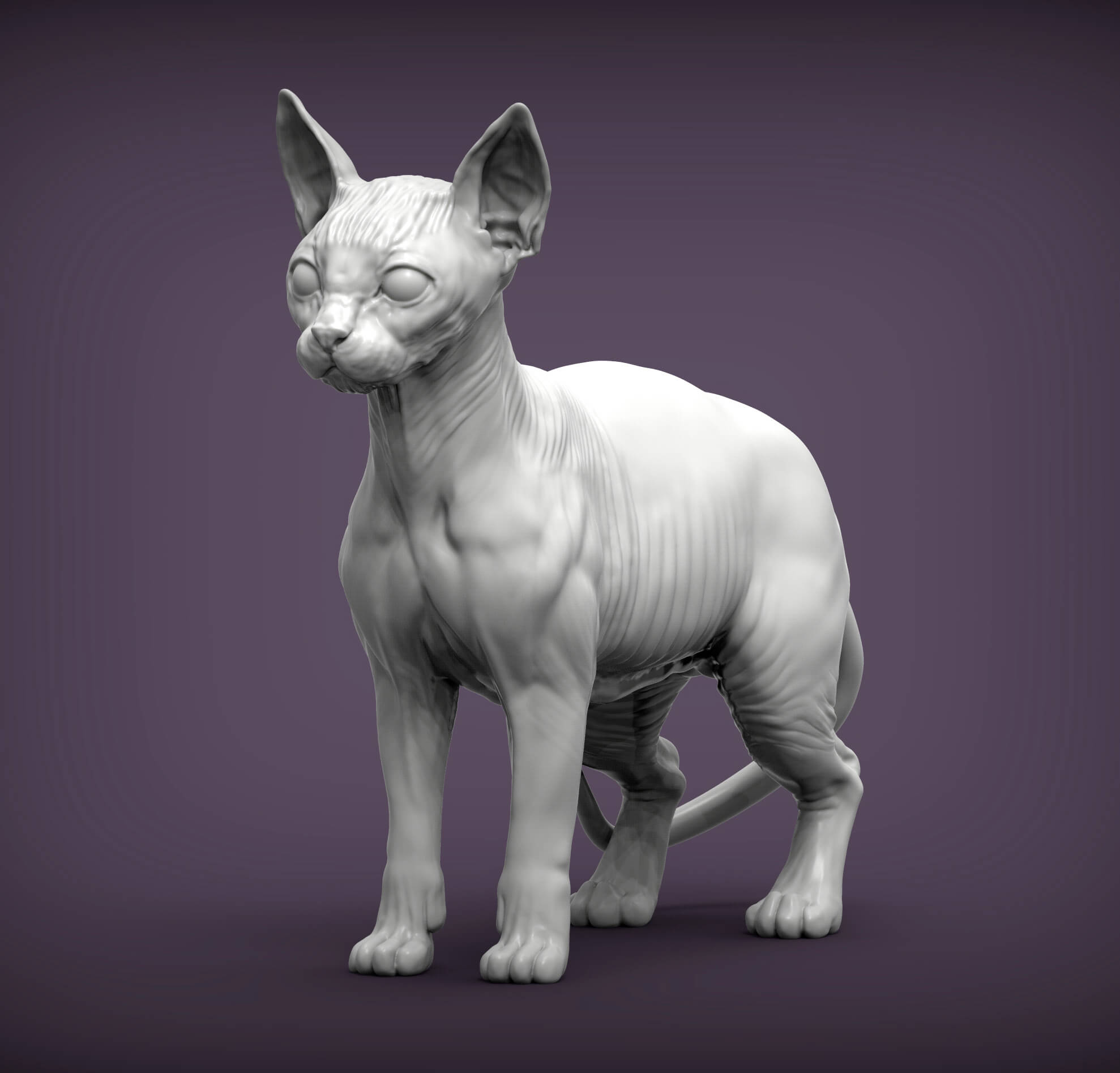Sphinx Cat Sculpture - 3D Model by Alexander3dart