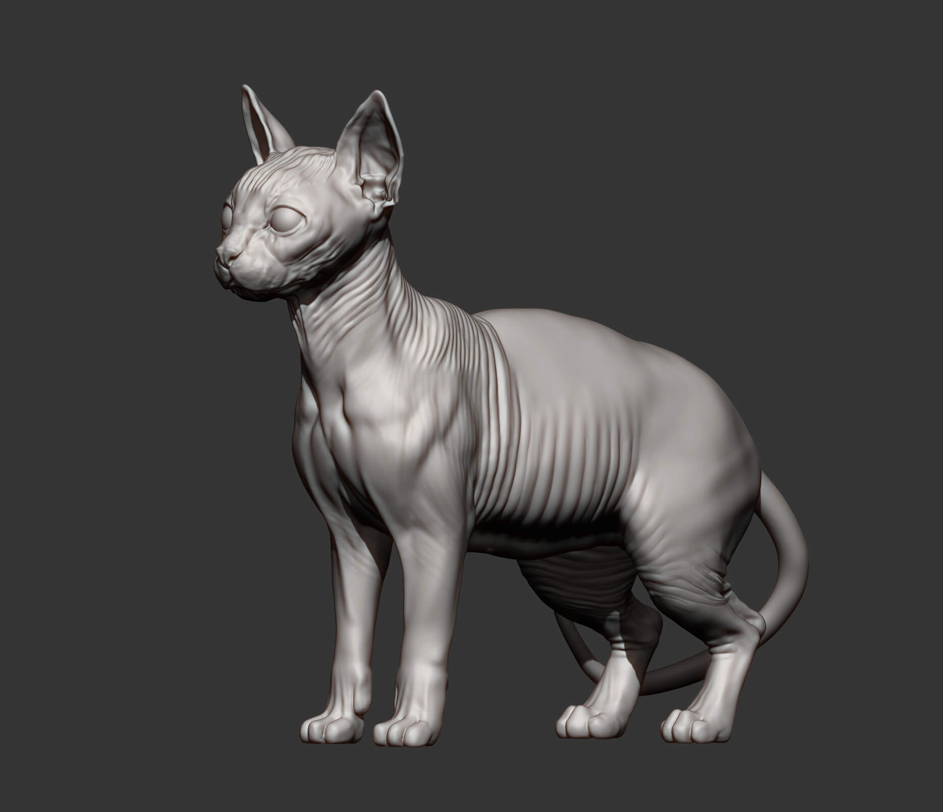Sphinx Cat Sculpture - 3D Model by Alexander3dart