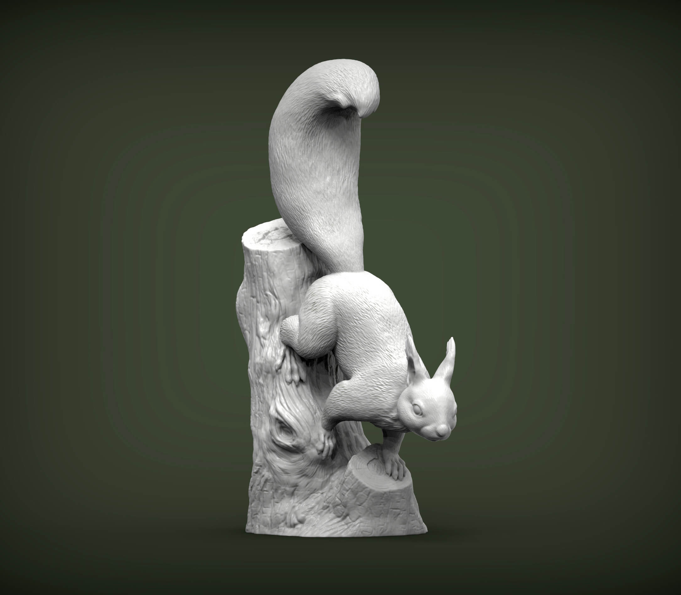Squirrel on a Tree 3D Print Model by Alexander3dart
