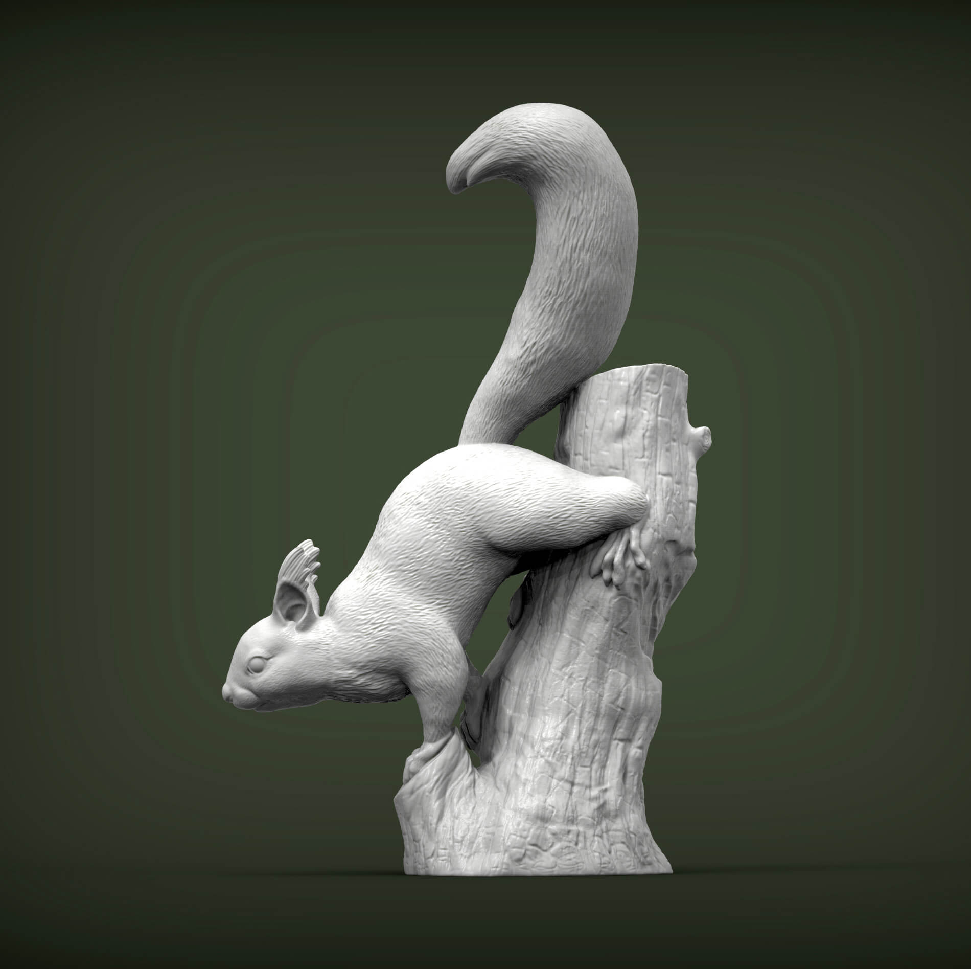 Squirrel on a Tree 3D Print Model by Alexander3dart