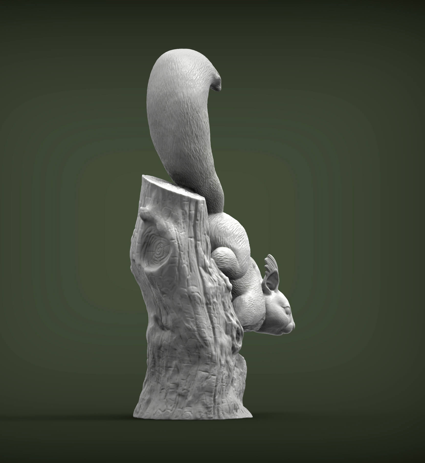 Squirrel on a Tree 3D Print Model by Alexander3dart