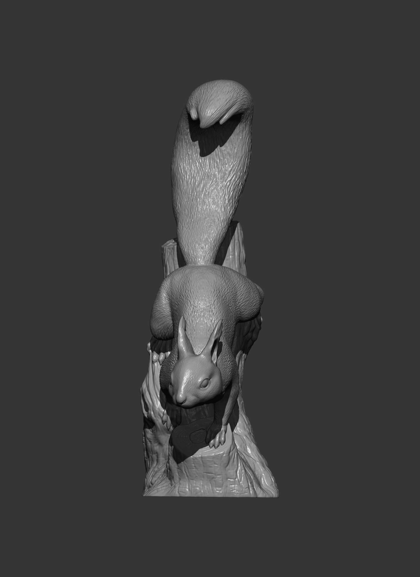 Squirrel on a Tree 3D Print Model by Alexander3dart