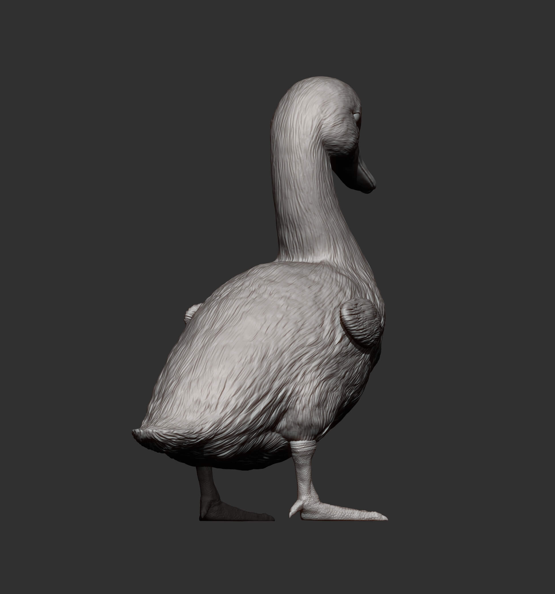 Swan Baby Sculpture - 3D Model by Alexander3dart