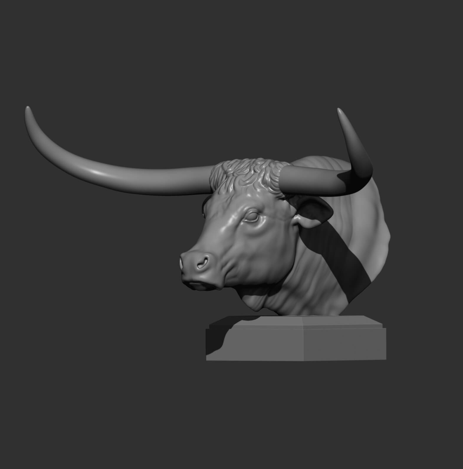 Texas Longhorn Bust - 3D Model by Alexander3dart
