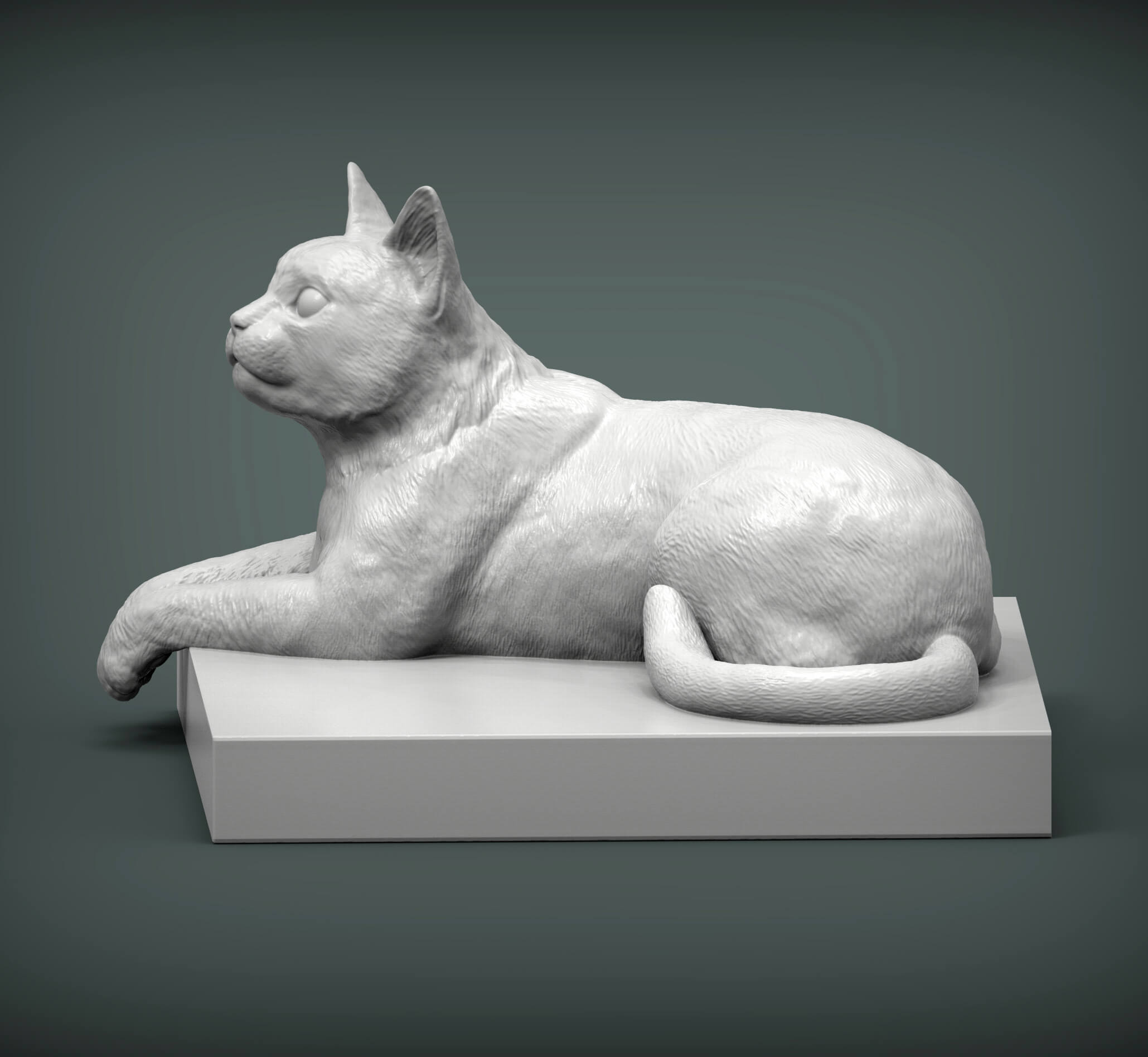 The Cat Is Lying on The Edge - 3D Model by Alexander3dart