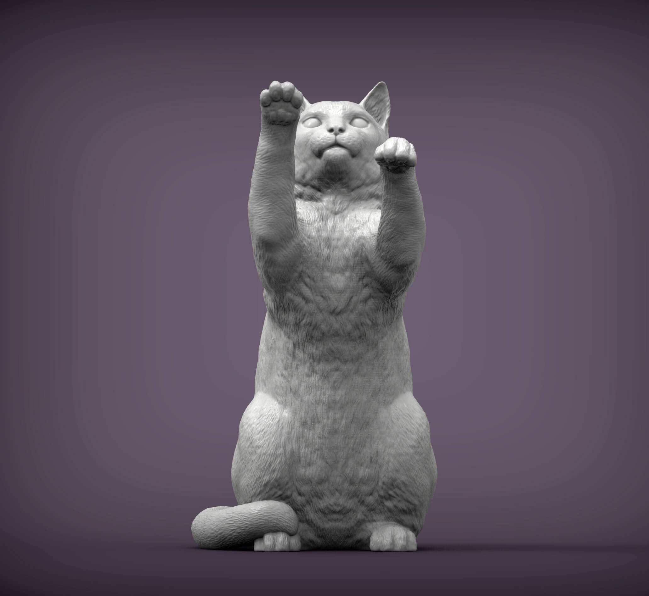 The Cat Sits on Its Hind Legs 3D Print Model by Alexander3dart